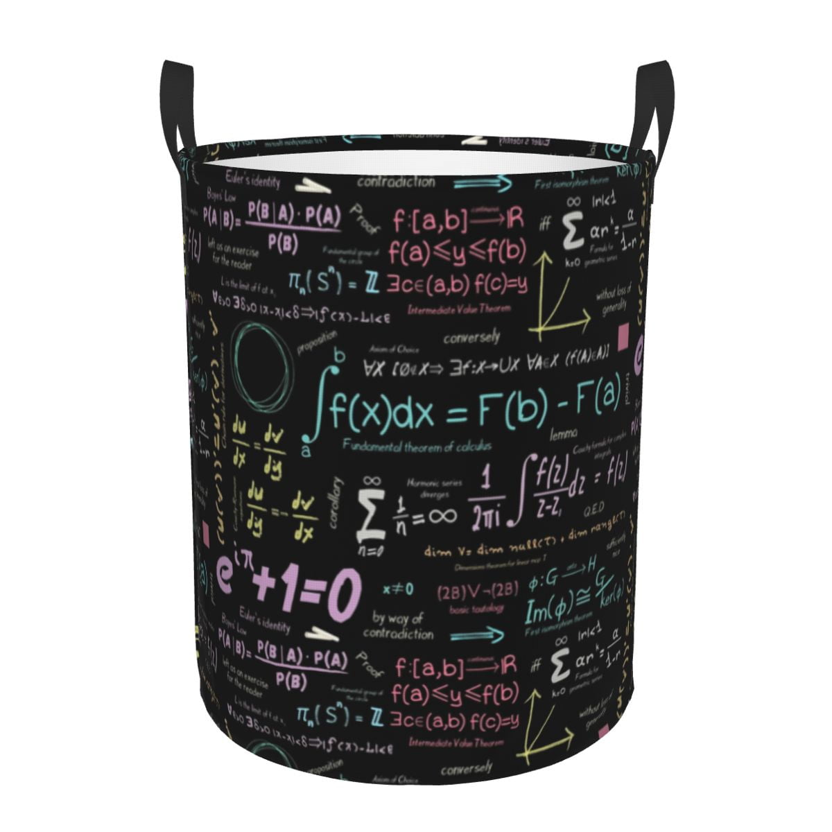 Custom Math Symbol Laundry Basket Collapsible Large Clothing Storage ...