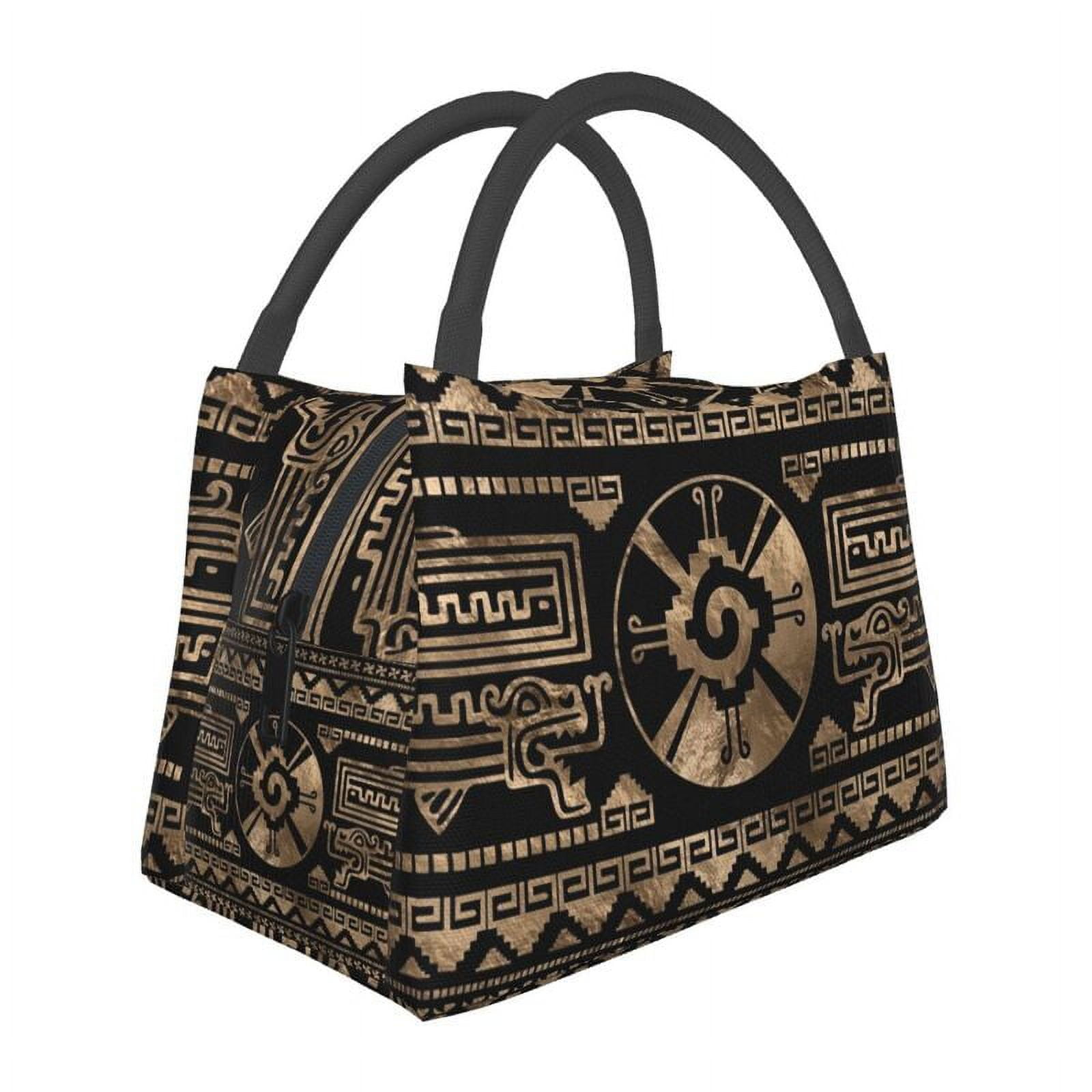Custom Mayan Aztec Hunab Ku Lunch Bags Women Cooler Warm Insulated ...