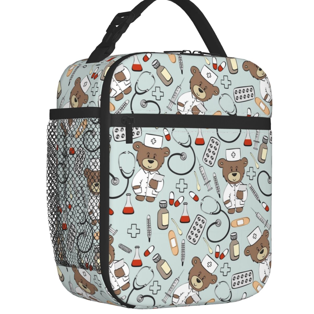 Custom Medical Nurse Lunch Bag Men Women Thermal Cooler Insulated Lunch ...