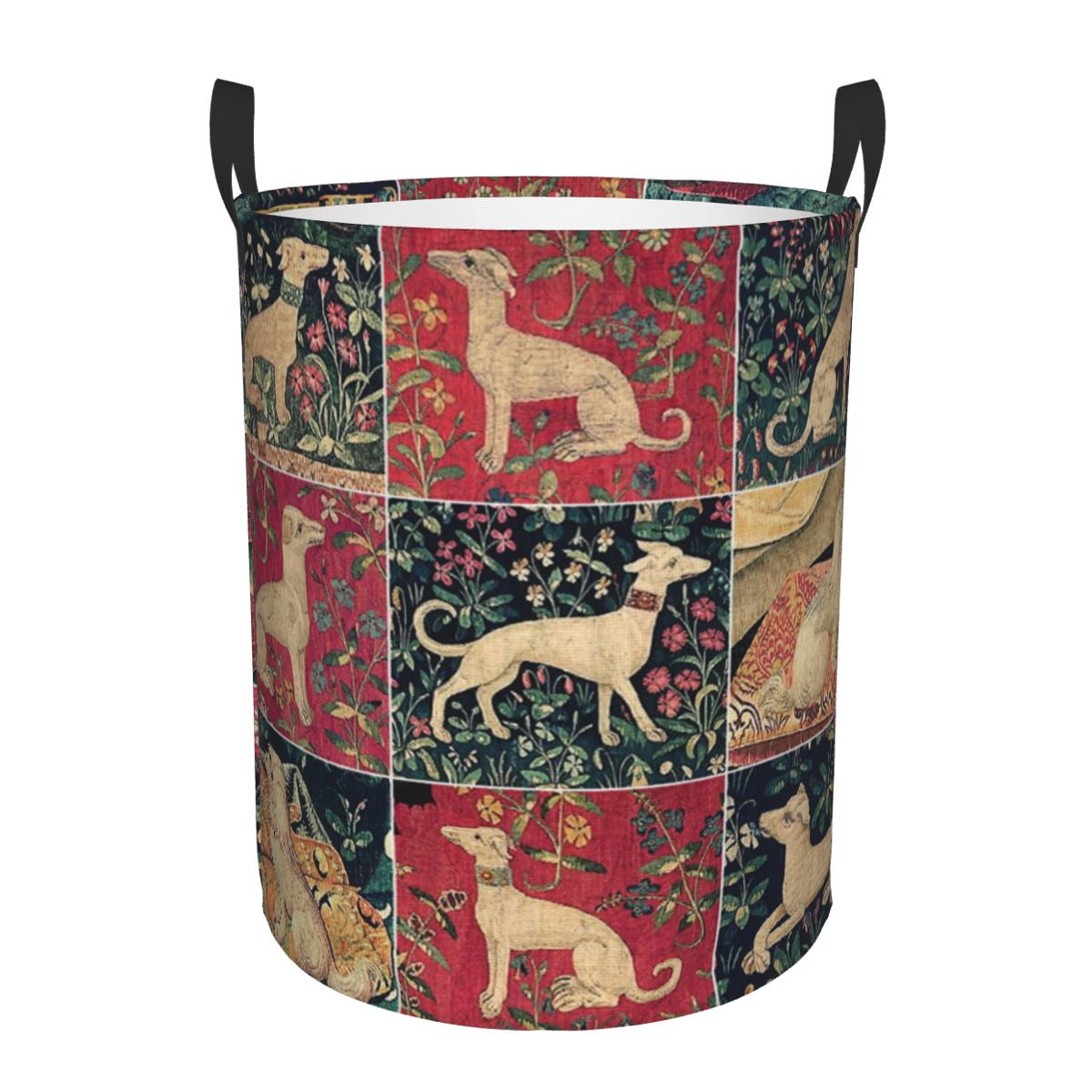 Custom Medieval Greyhound Laundry Basket Collapsible Large Clothes ...