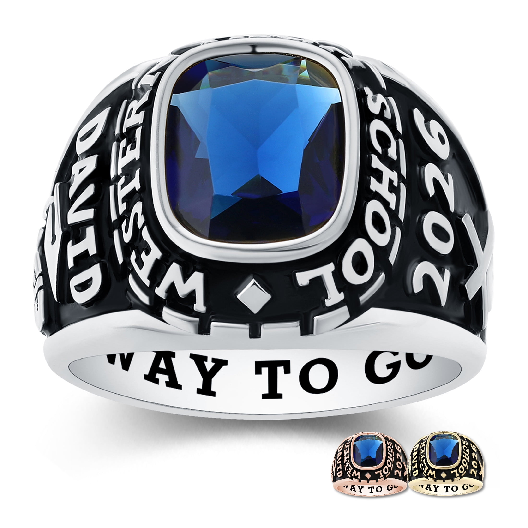Mementos PJM Custom X-Large Men's Class Ring Sterling Silver for High ...