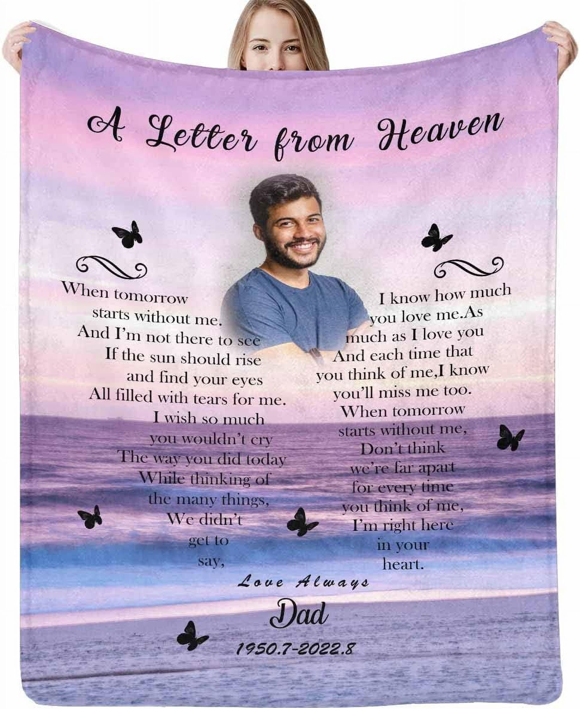 Custom Memorial Blanket for Loss of Loved One - A Letter from Heanven ...