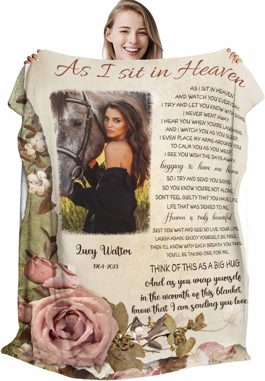 Custom Memorial Blanket for Loss of Loved One - A Letter from Heanven ...