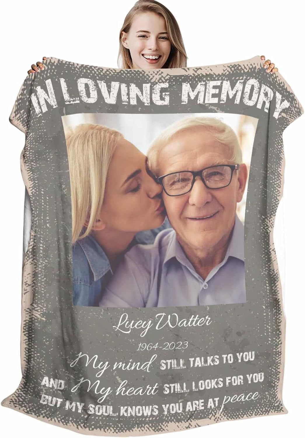 Custom Memorial Blanket for Loss of Loved One - A Letter from Heanven ...