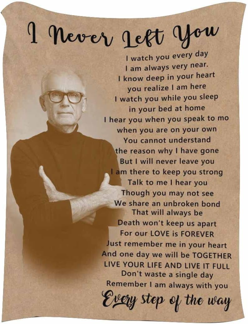 Custom Memorial Blanket with Photo, I Never Left You Throw Blanket ...