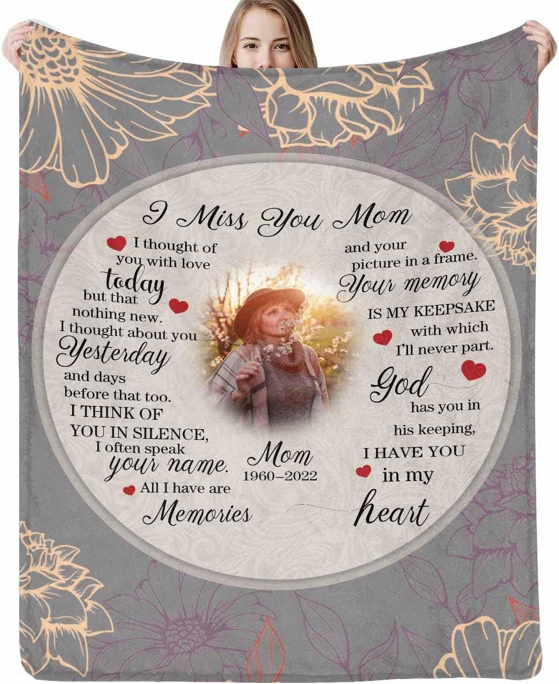 Custom Memorial Blanket with Pictures Words for Loss of Loved Dad Mom ...