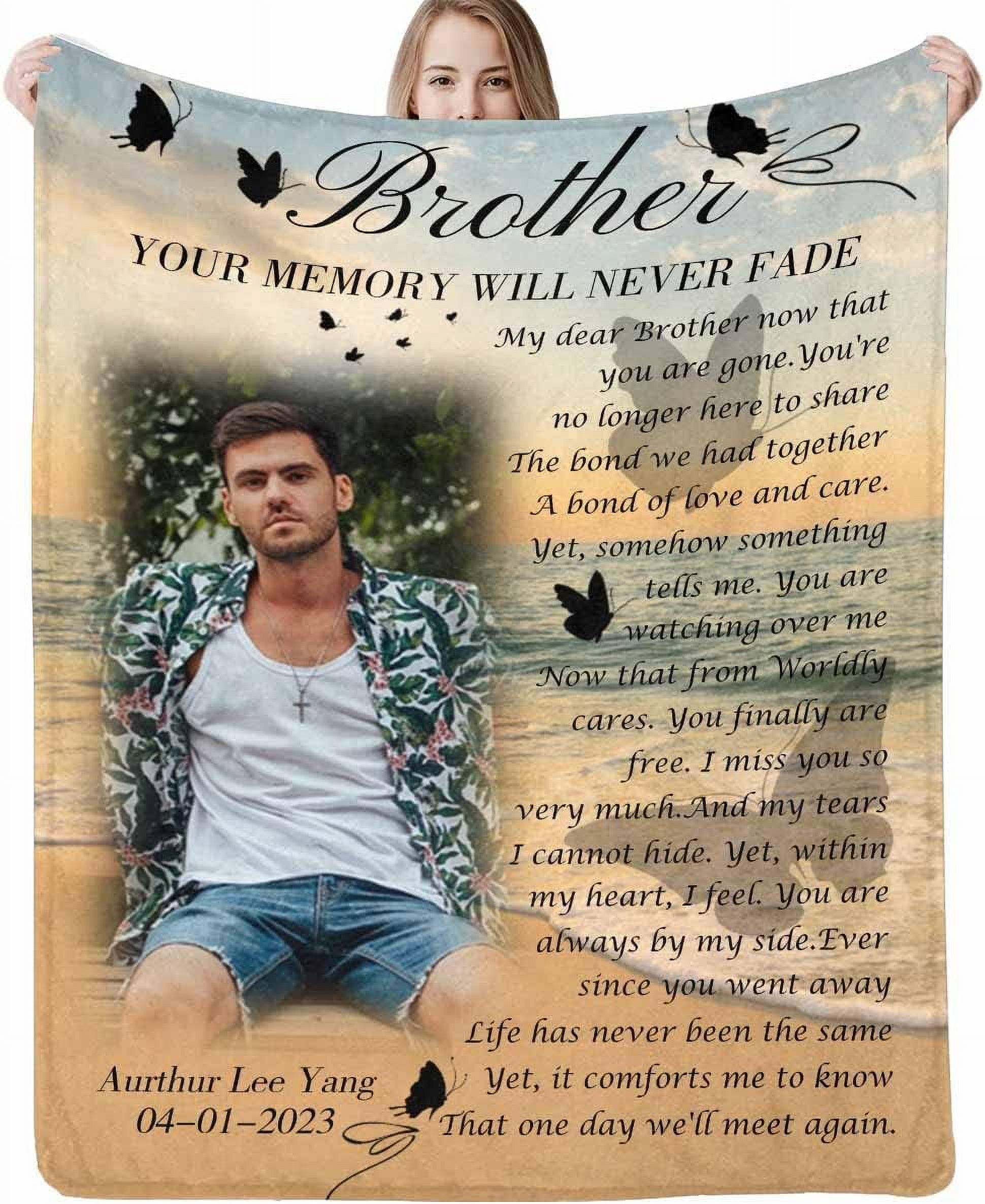 Custom Memorial Blanket with Pictures Words for Loss of Loved Dad Mom ...