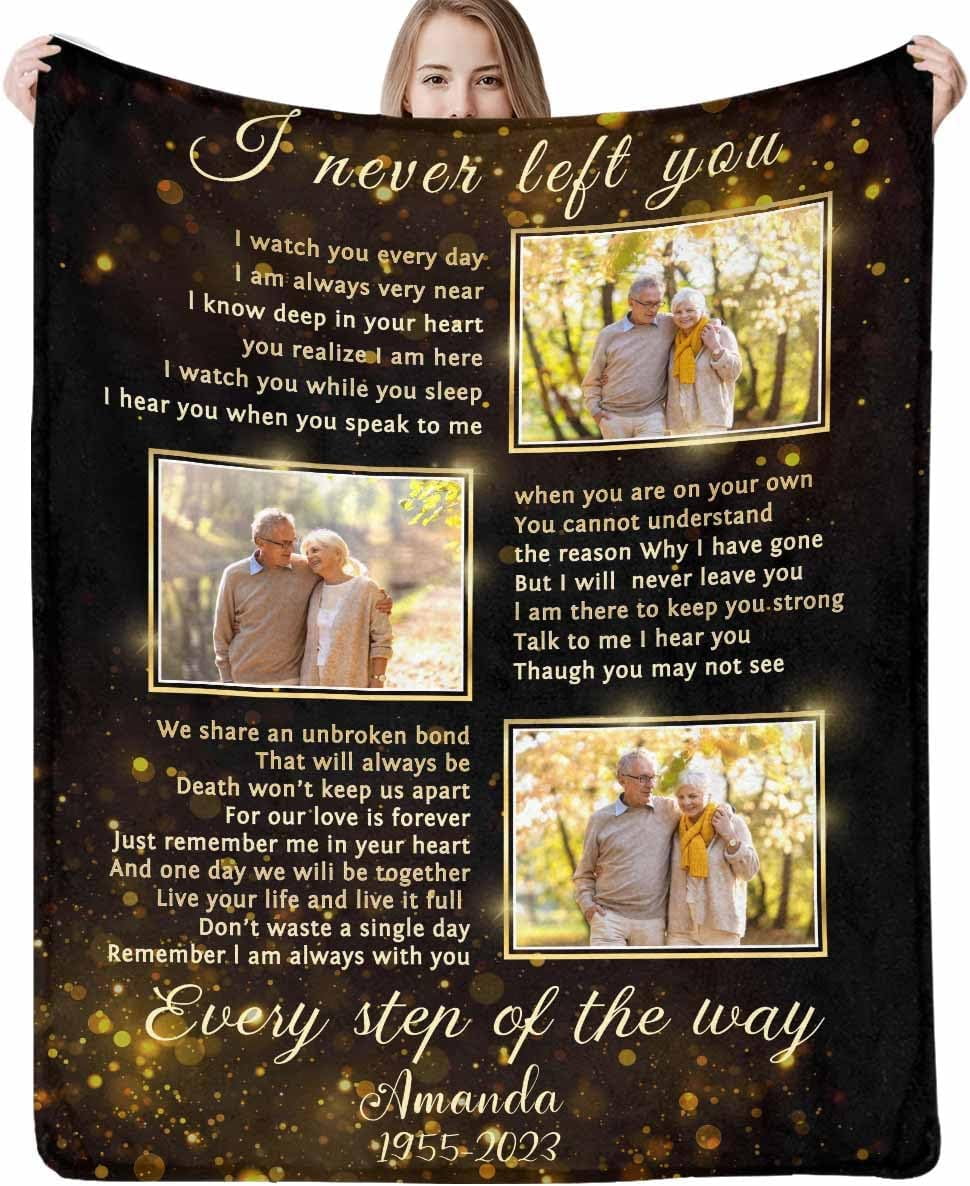 Custom Memorial Blanket with Photos for Loss of Mom Dad Son Daughter ...