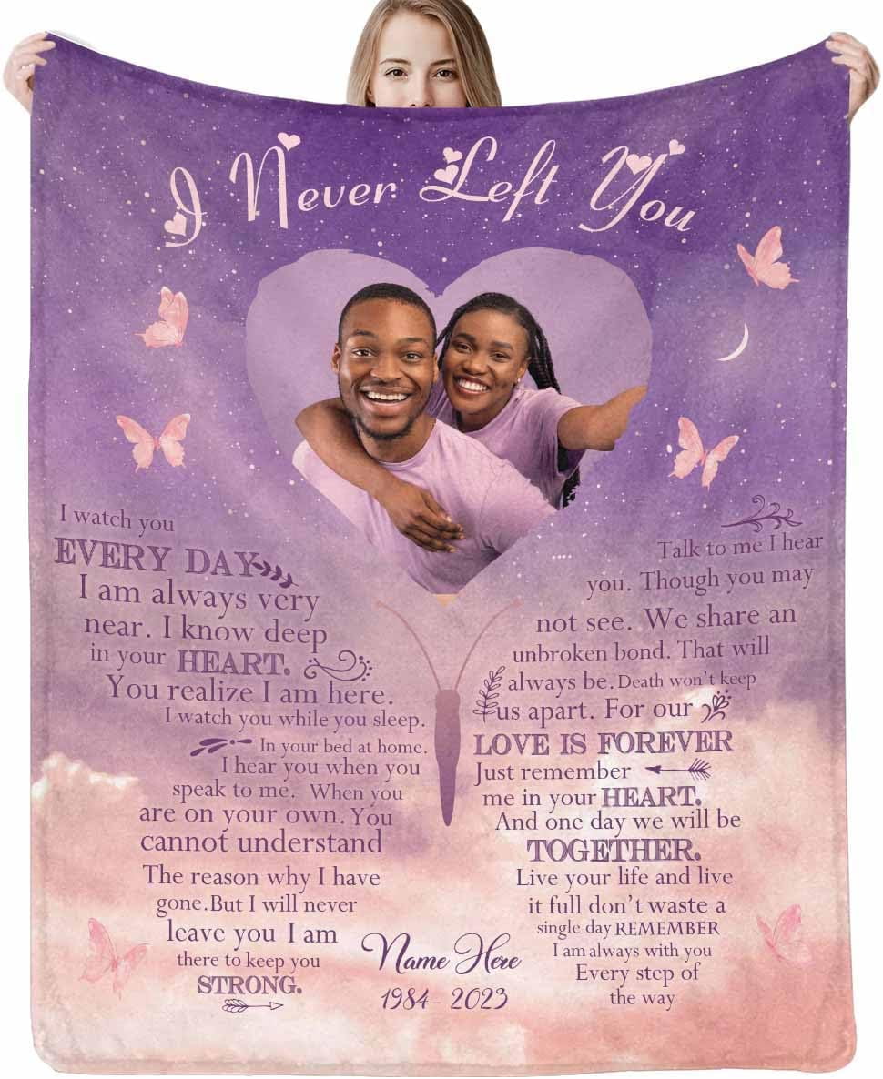 Custom Memorial Blanket with Photos for Loss of Mom Dad Son Daughter ...