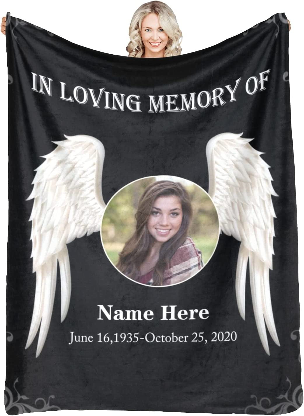 Custom Memorial Blankets with Photo Personalized in Loving Memory ...