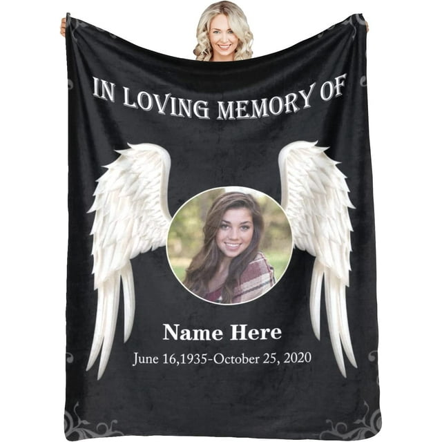 Custom Memorial Blankets with Photo Personalized in Loving Memory ...
