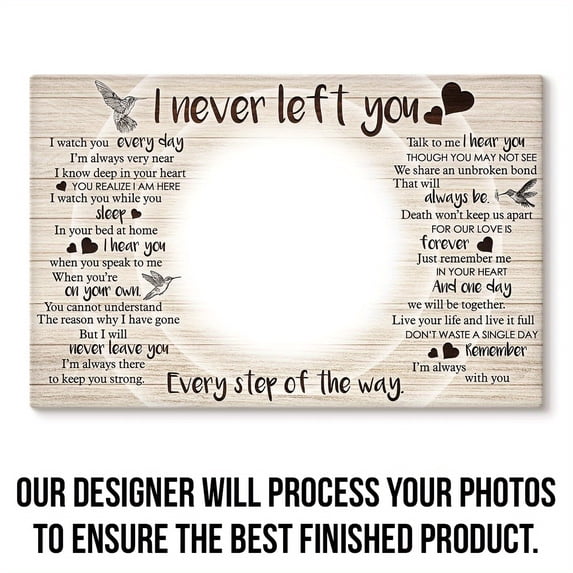Custom Memorial Canvas "I Never Left You" - Personalized Portrait ...