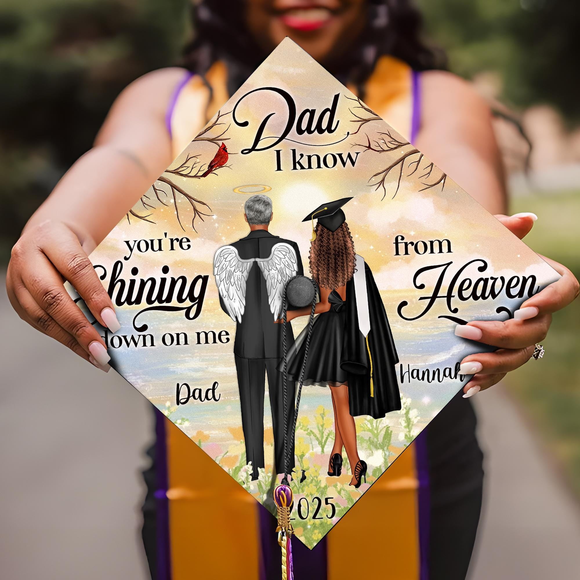 Custom Memorial Graduation Cap Topper, You are Shining Down On Me From ...