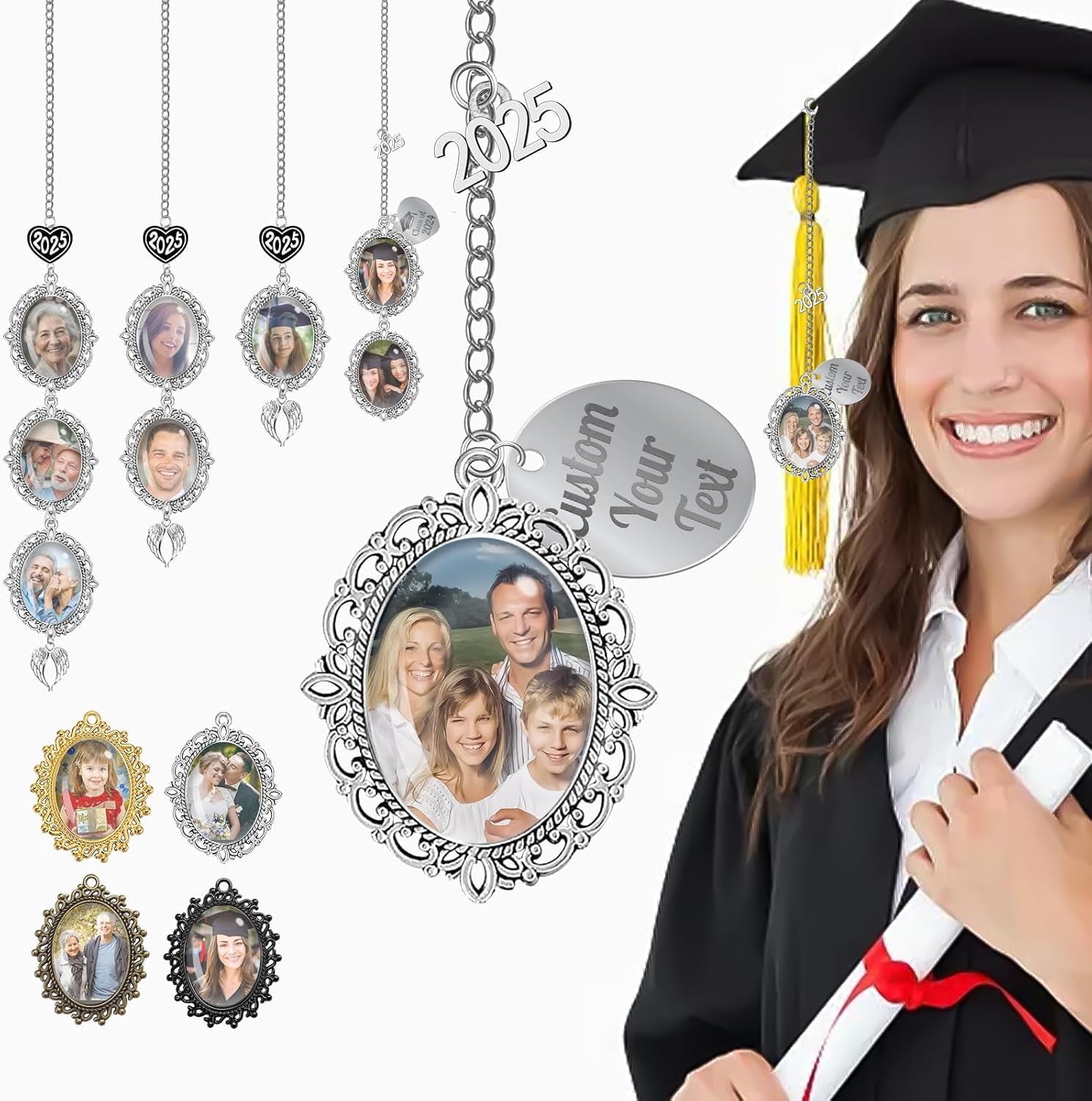 Custom Memorial Graduation Tassel Photo Charm 2025 Personalized ...