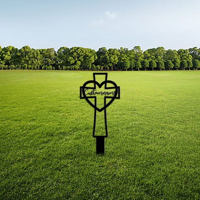 Custom Memorial Metal Cross Stake, Grave Marker, Sympathy Gifts ...