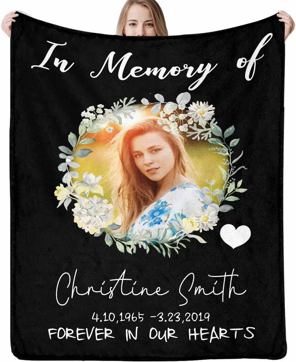 Custom Memorial Throw Blanket in Loving Memory Photo Blanket for Loss ...