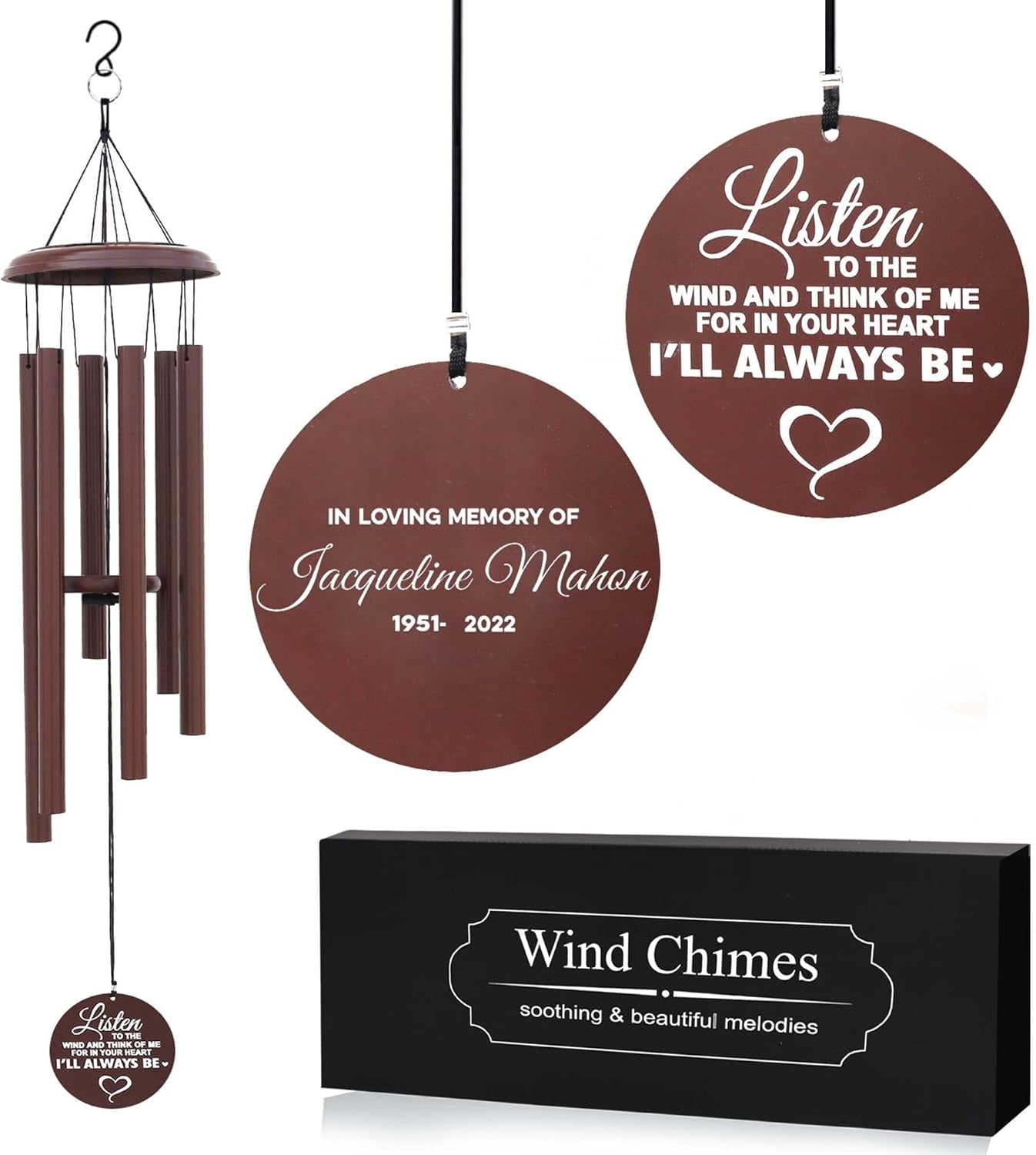 Custom Memorial Wind Chime, Listen to The Wind, Gift for Sympathy ...