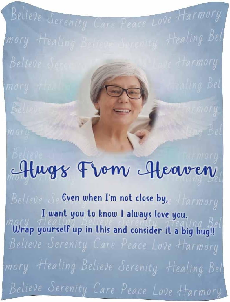 Custom Memory Blanket for Loved Ones Lost with Picture, Hugs from ...