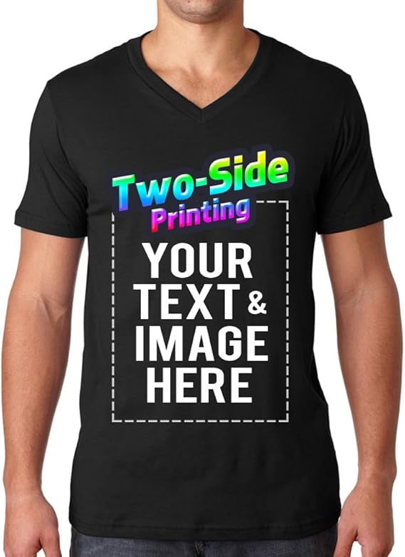 Custom Men's V Neck T Shirts Design Your Own Add Text or Picture ...