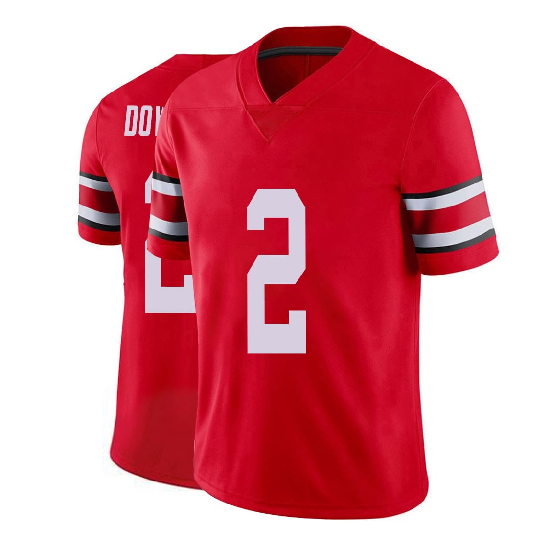 Custom Mens Short-Sleeved Tops Caleb Downs 2 Red Jersey Embroidered ...