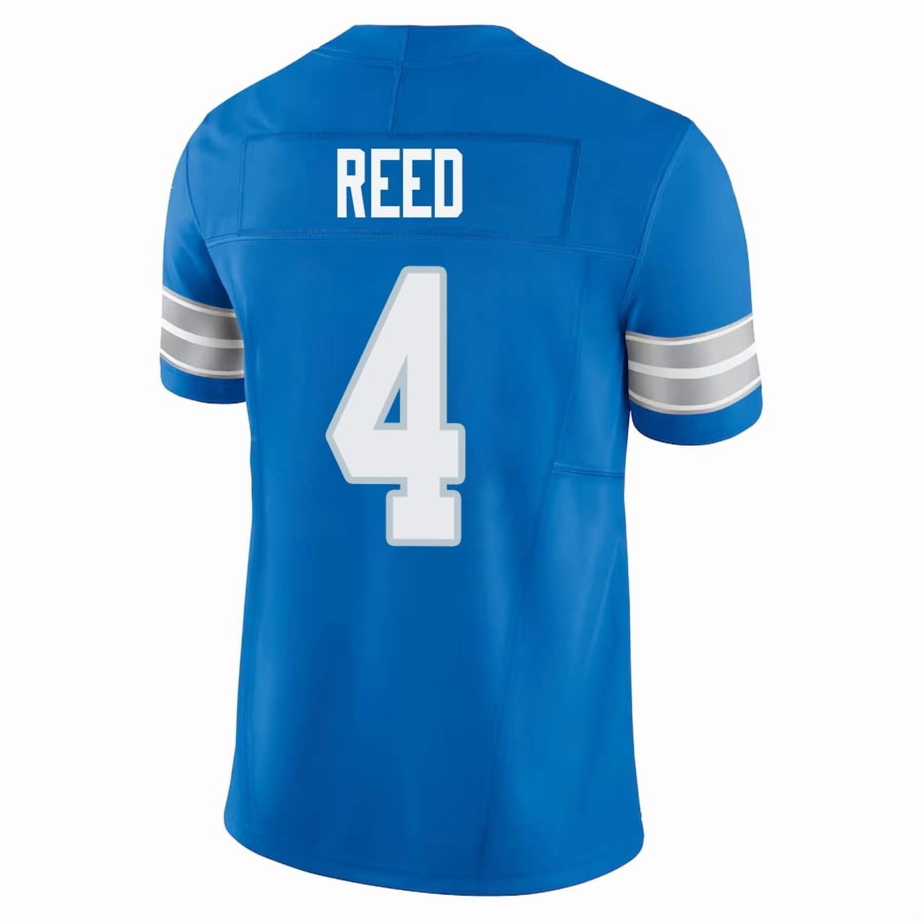 Custom Mens Short-Sleeved Tops D.J. Reed 4 Blue Jersey Embroidered ...