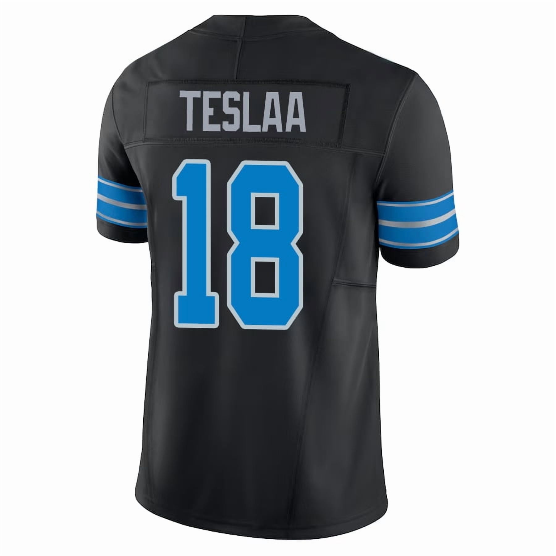 Custom Mens Short-Sleeved Tops Isaac TeSlaa 18 Black Jersey Embroidered ...