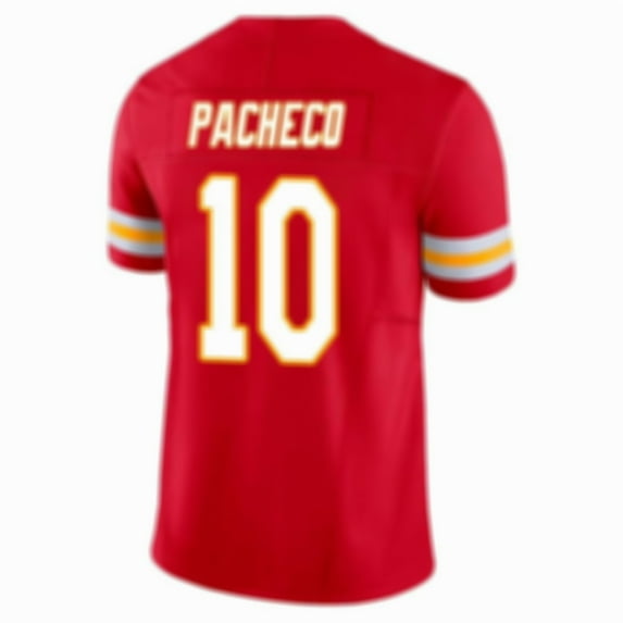 Custom Mens Short Sleeved Tops Isiah Pacheco 10 Red Jersey Embroidered ...