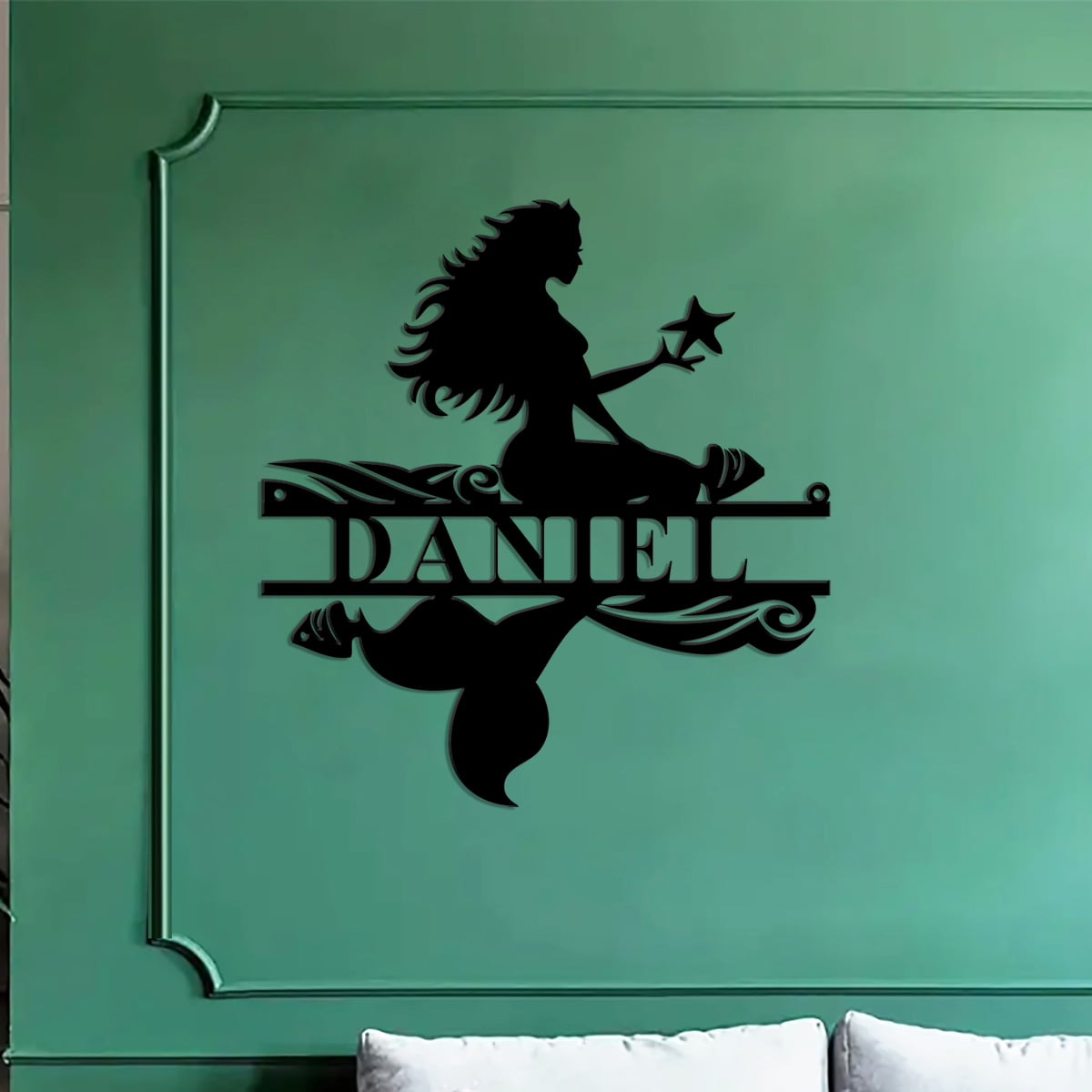 Custom Mermaid Metal Wall Art, Personalized Mermaid Name Sign ...