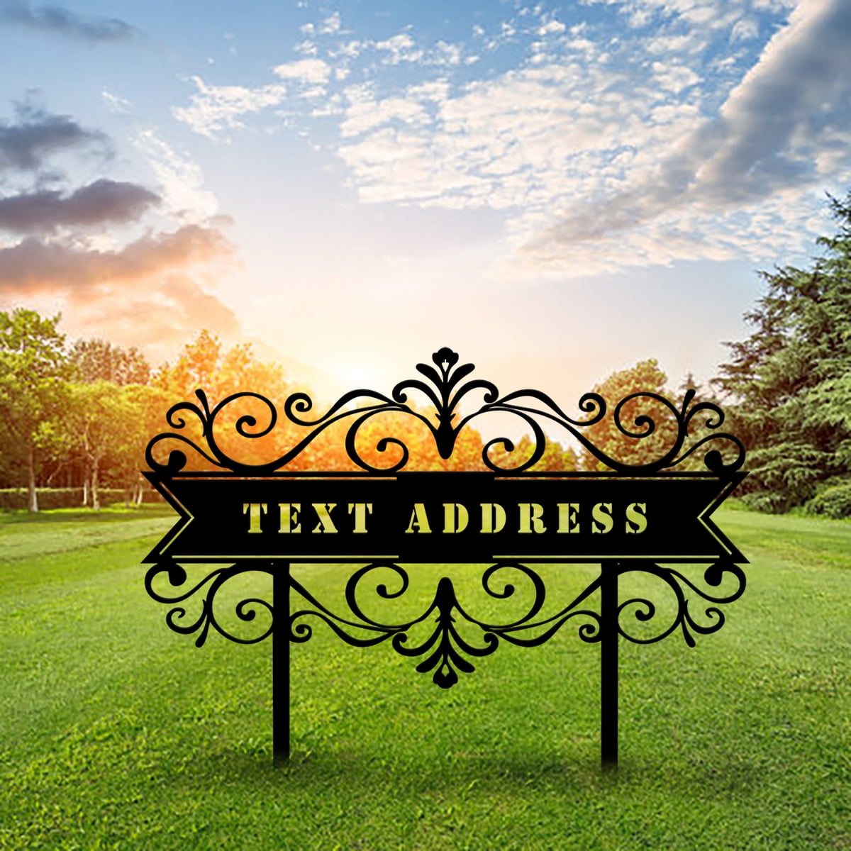 Custom Metal Address Stake,Address Sign with Stake,Personalized Garden ...