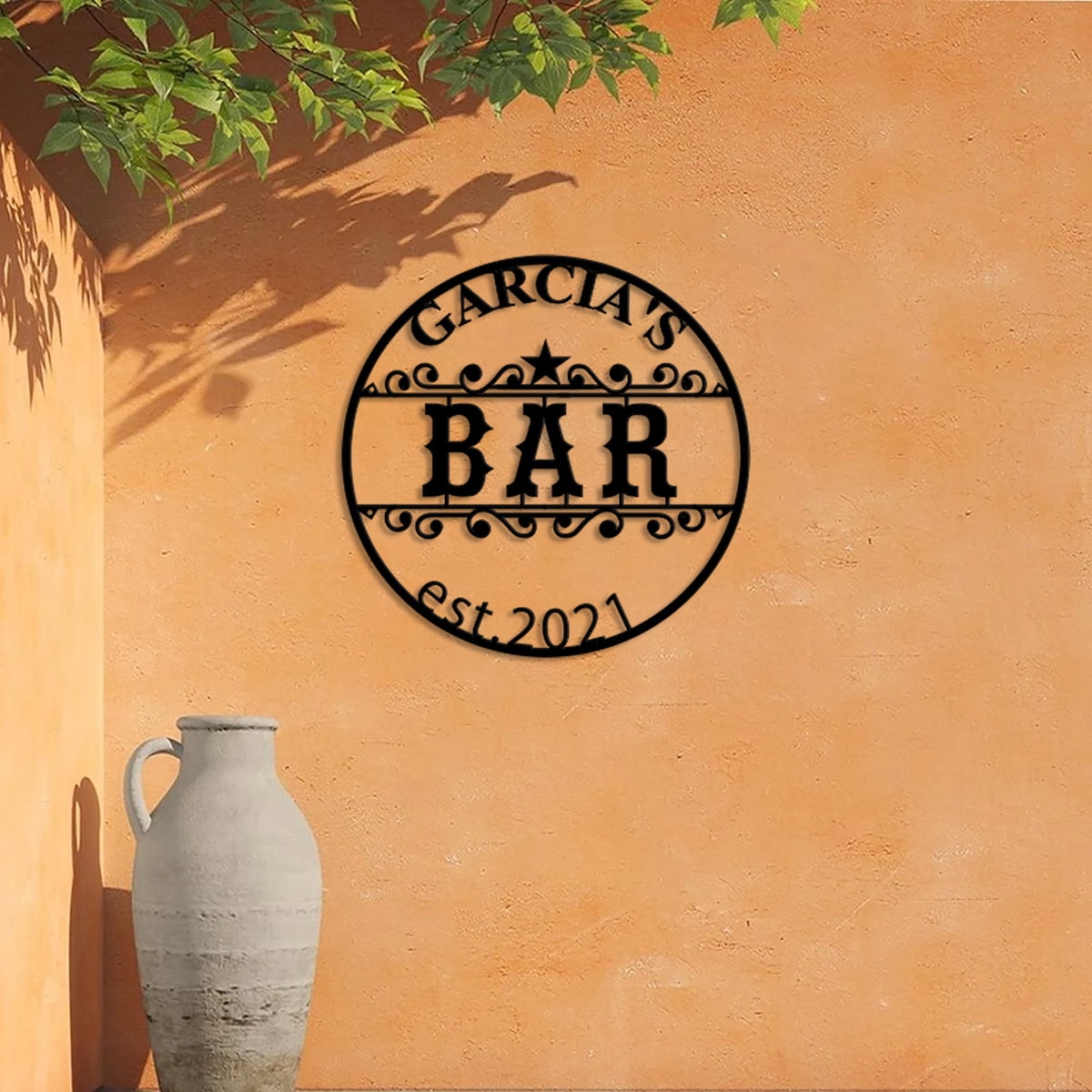 Custom Metal Bar Sign Personalized Laser Cut Name Sign Custom Bar Sign ...