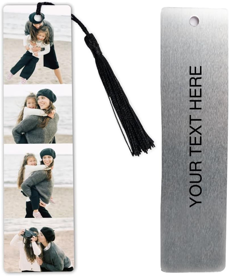 Custom Metal Bookmark with Personalized Photo and Text (4 Images ...