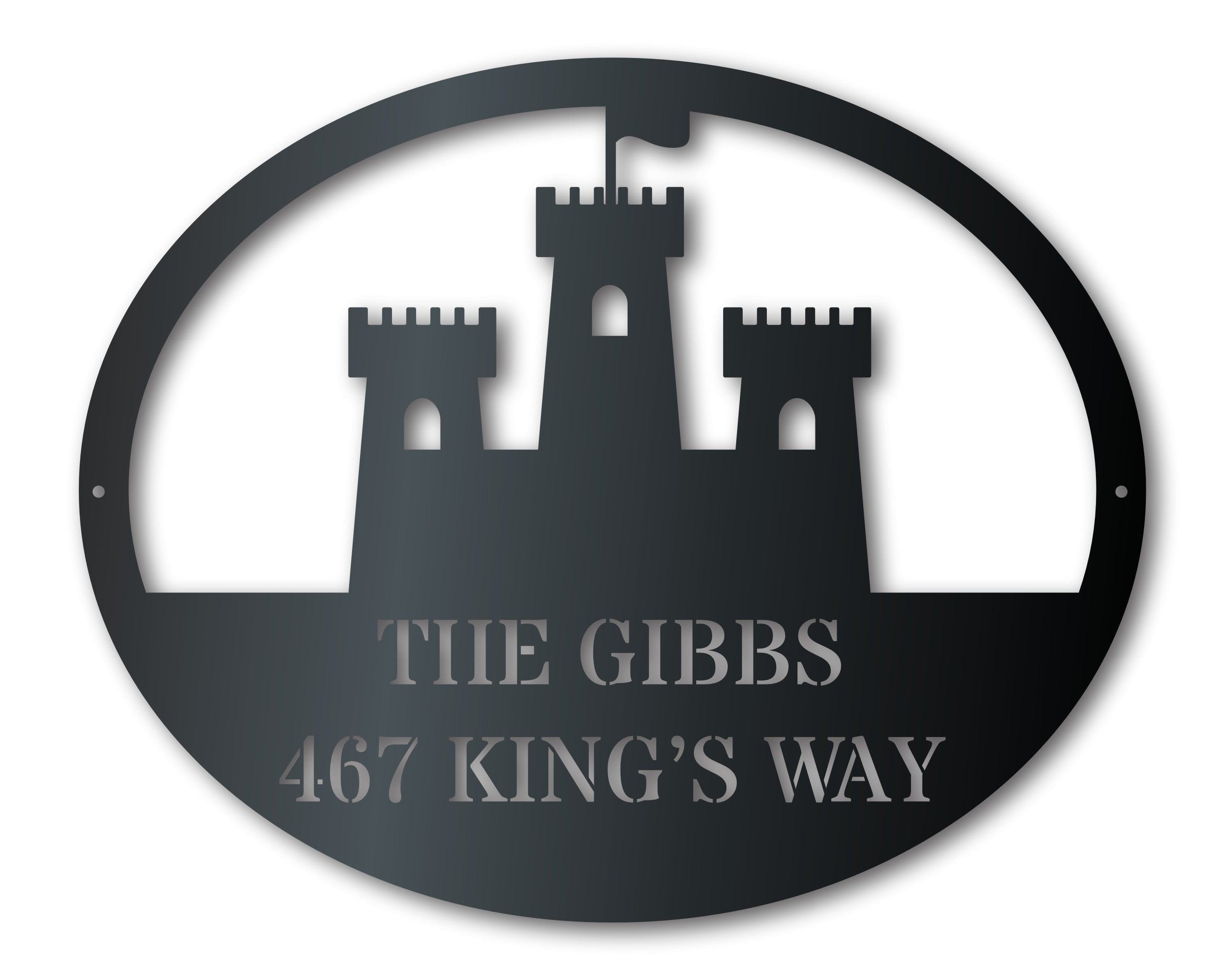 Custom Metal Castle Fort Address Wall Art | Medieval Metal Sign ...