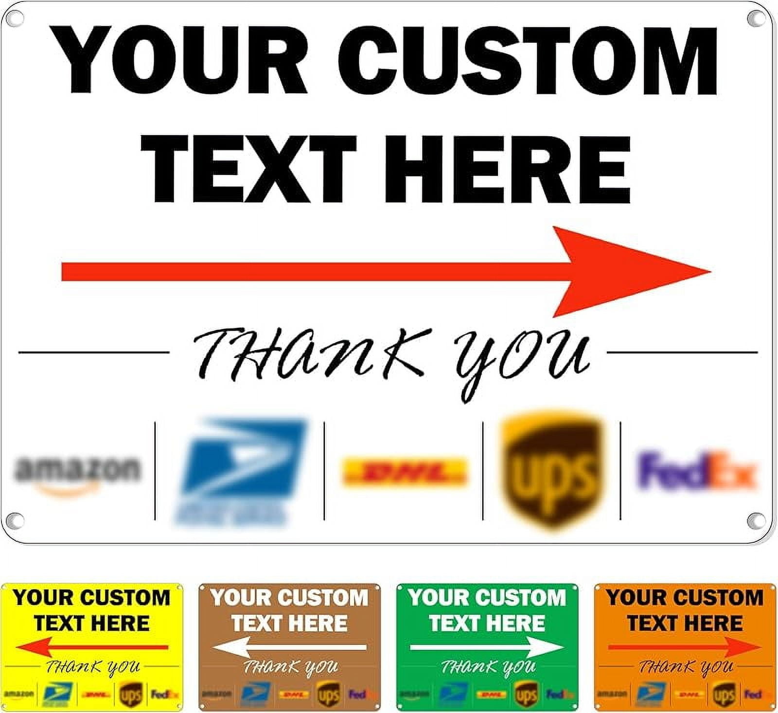 Custom Metal Delivery Sign for Packages, 12”x8” Waterproof Personalized ...
