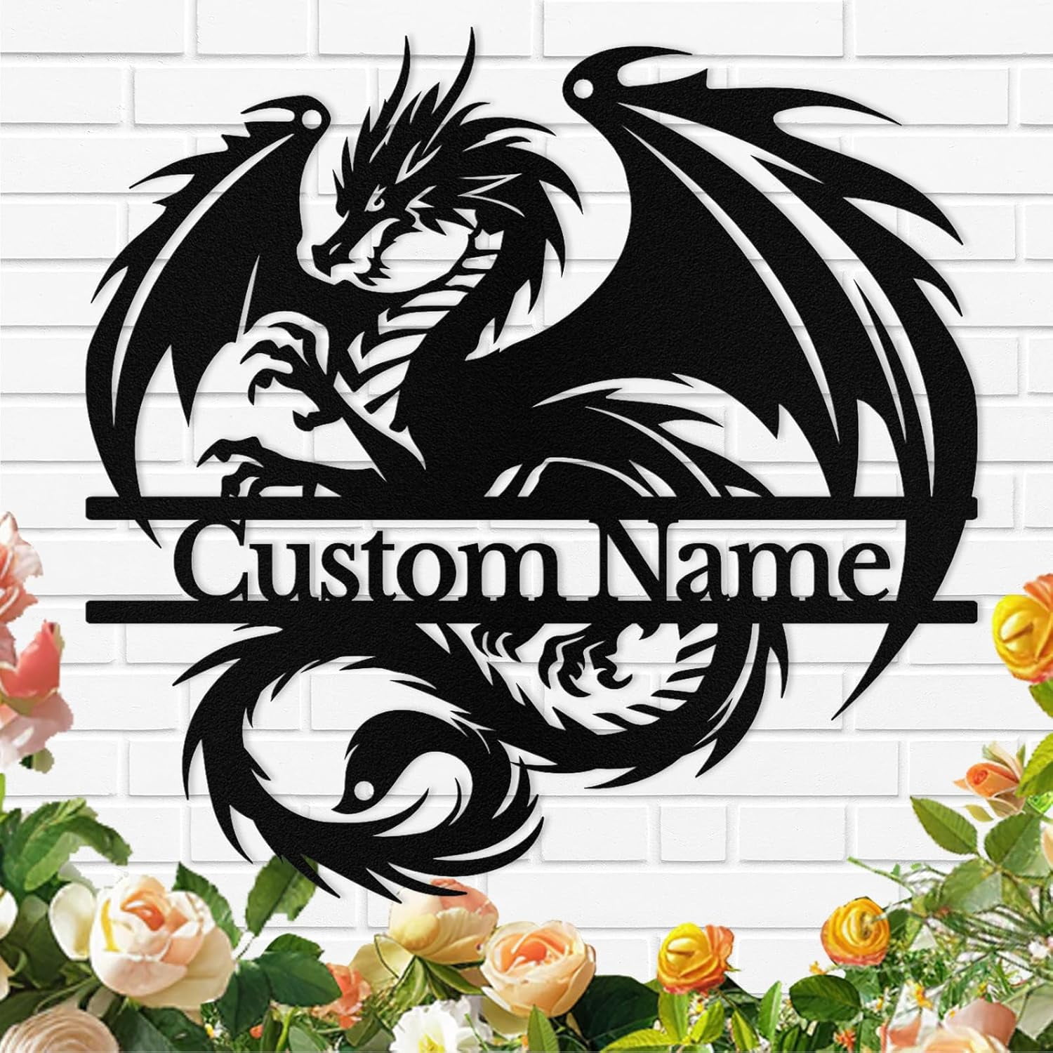Custom Metal Dragon Sign - Personalized Dragons Metal Wall Art ...