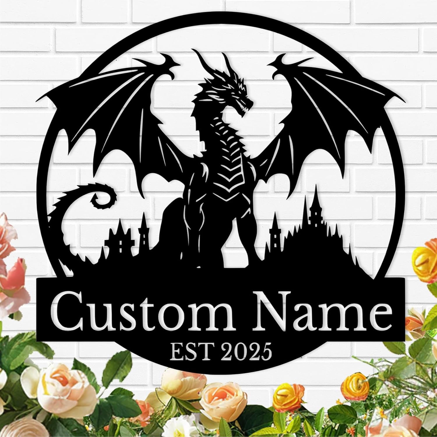 Custom Metal Dragon Sign - Personalized Dragons Metal Wall Art ...