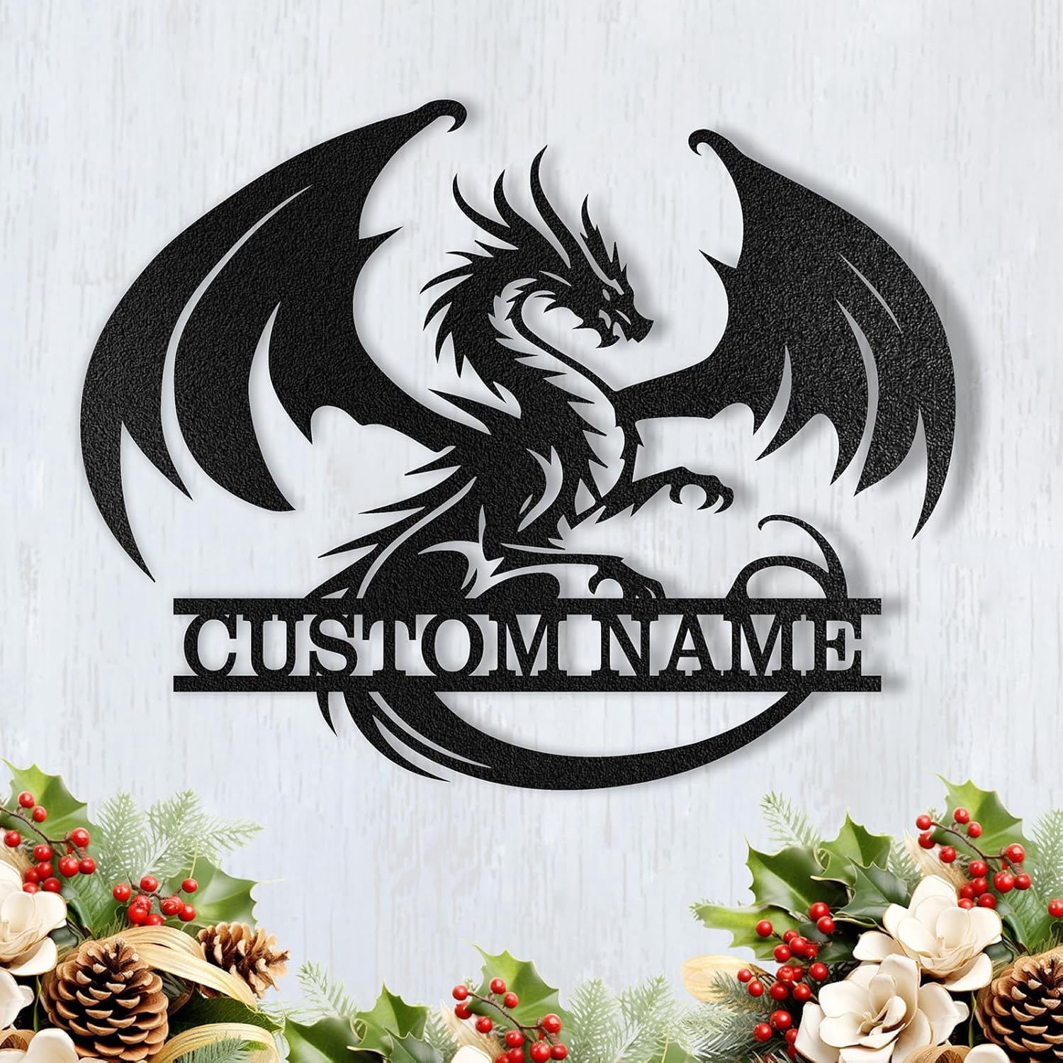 Custom Metal Dragon Sign - Personalized Dragons Metal Wall Art ...