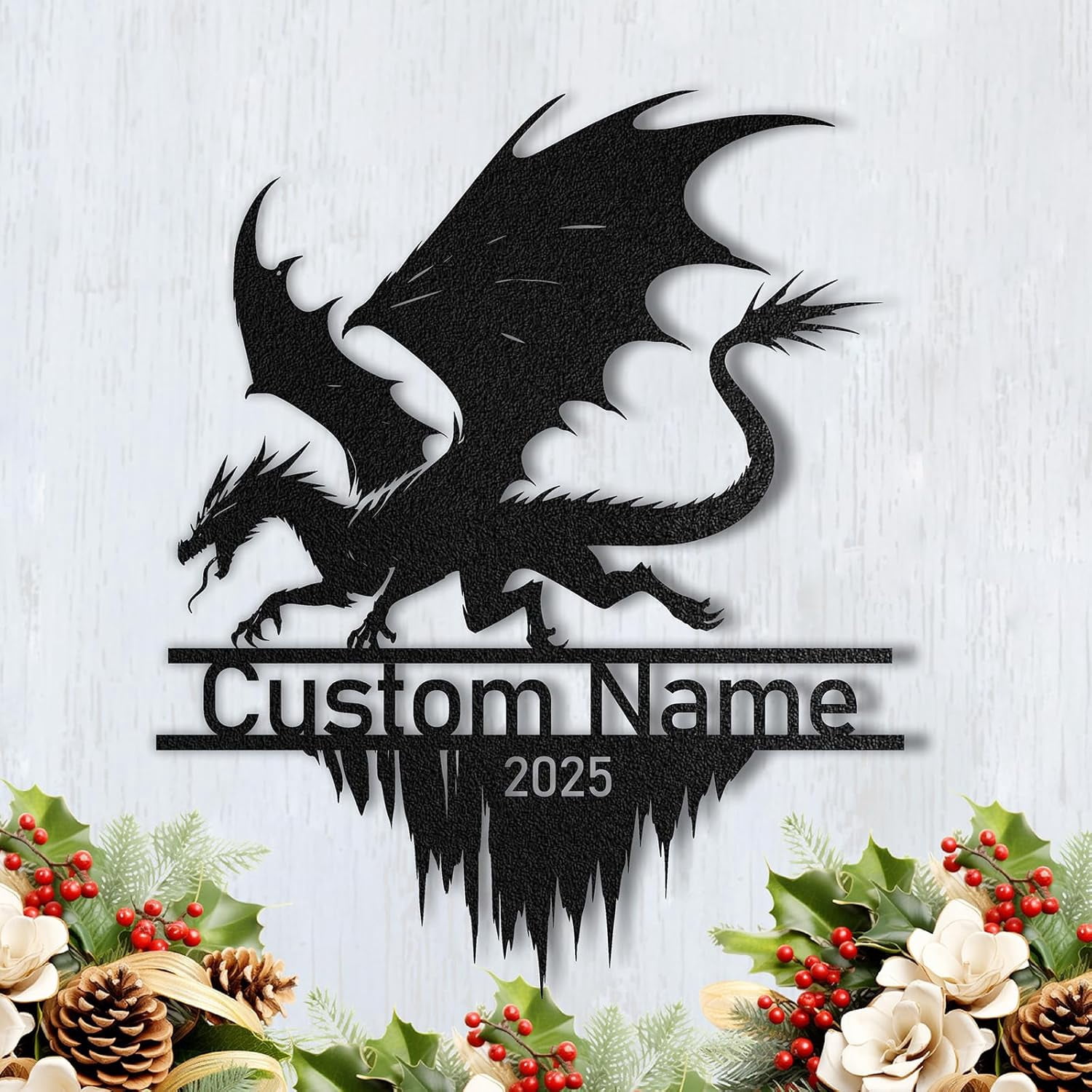 Custom Metal Dragon Sign - Personalized Dragons Metal Wall Art ...