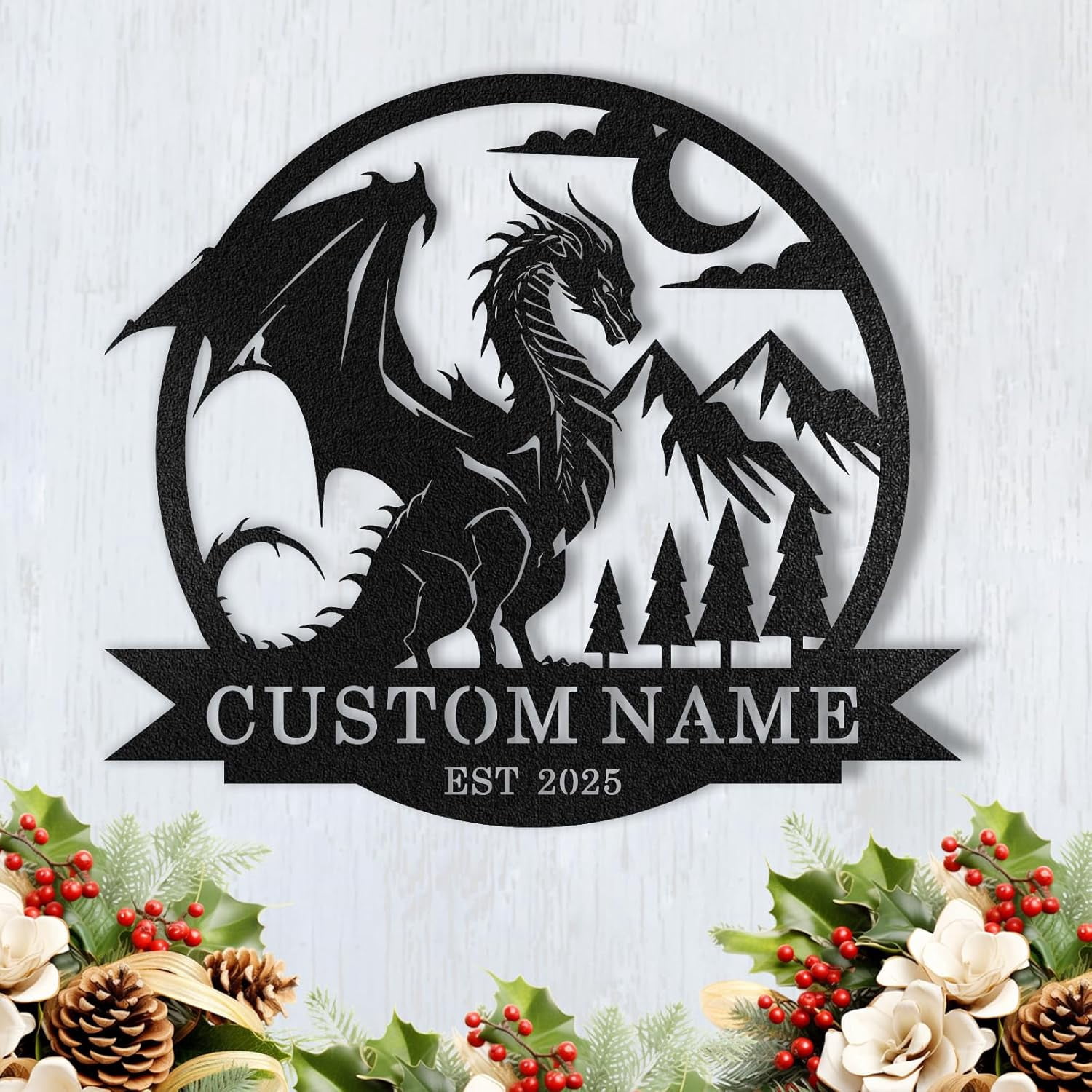 Custom Metal Dragon Sign - Personalized Dragons Metal Wall Art ...