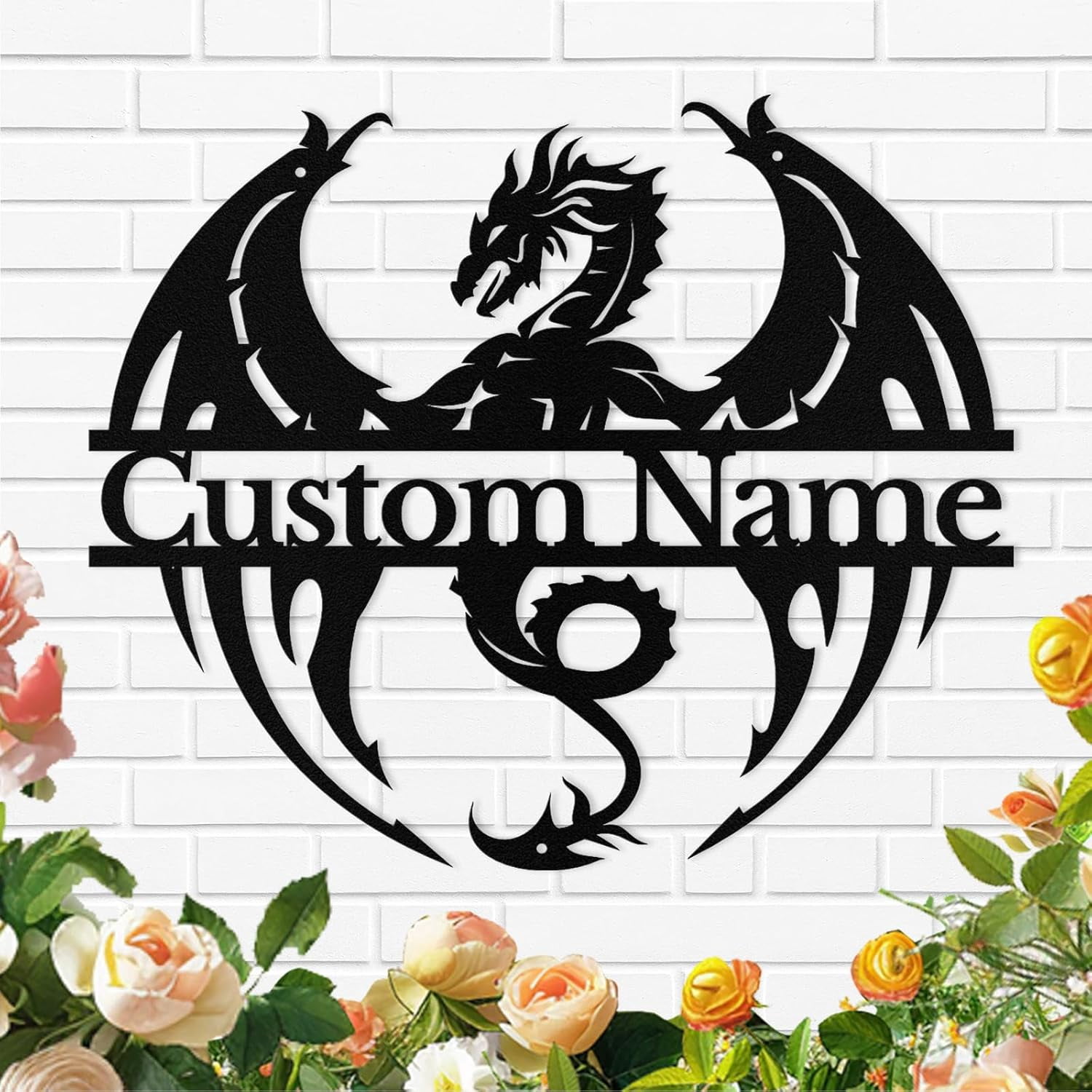 Custom Metal Dragon Sign - Personalized Dragons Metal Wall Art ...