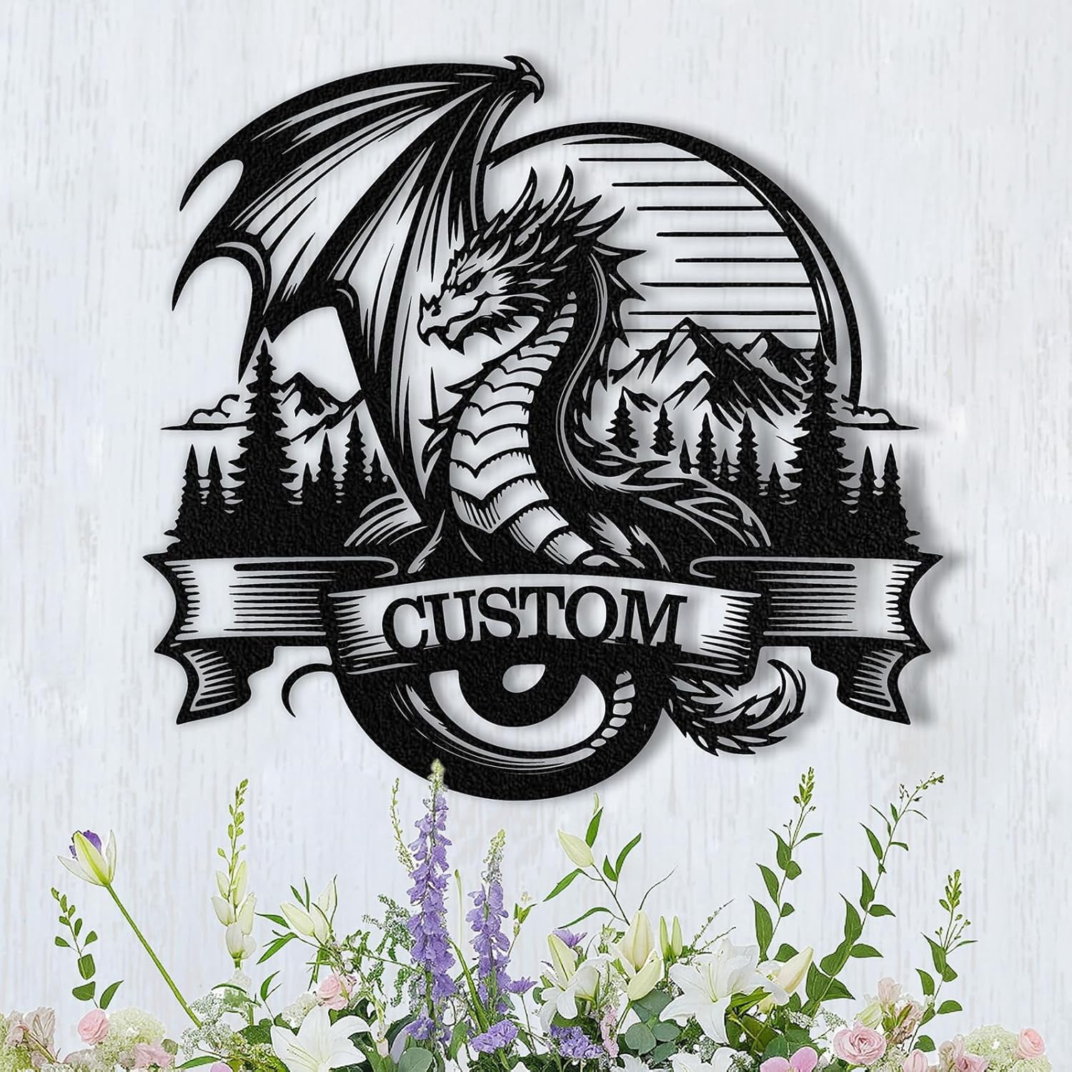 Custom Metal Dragon Sign - Personalized Dragons Metal Wall Art ...