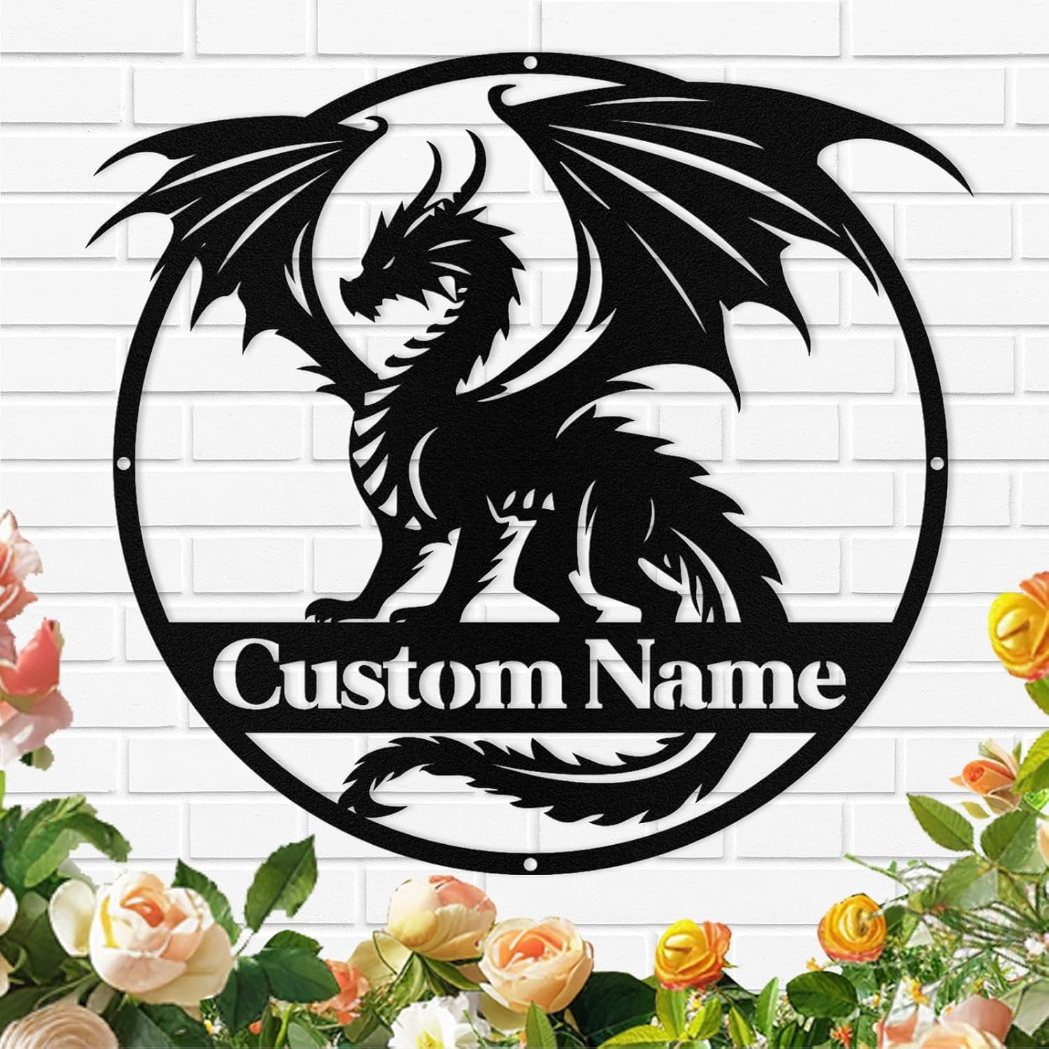 Custom Metal Dragon Sign - Personalized Dragons Metal Wall Art ...