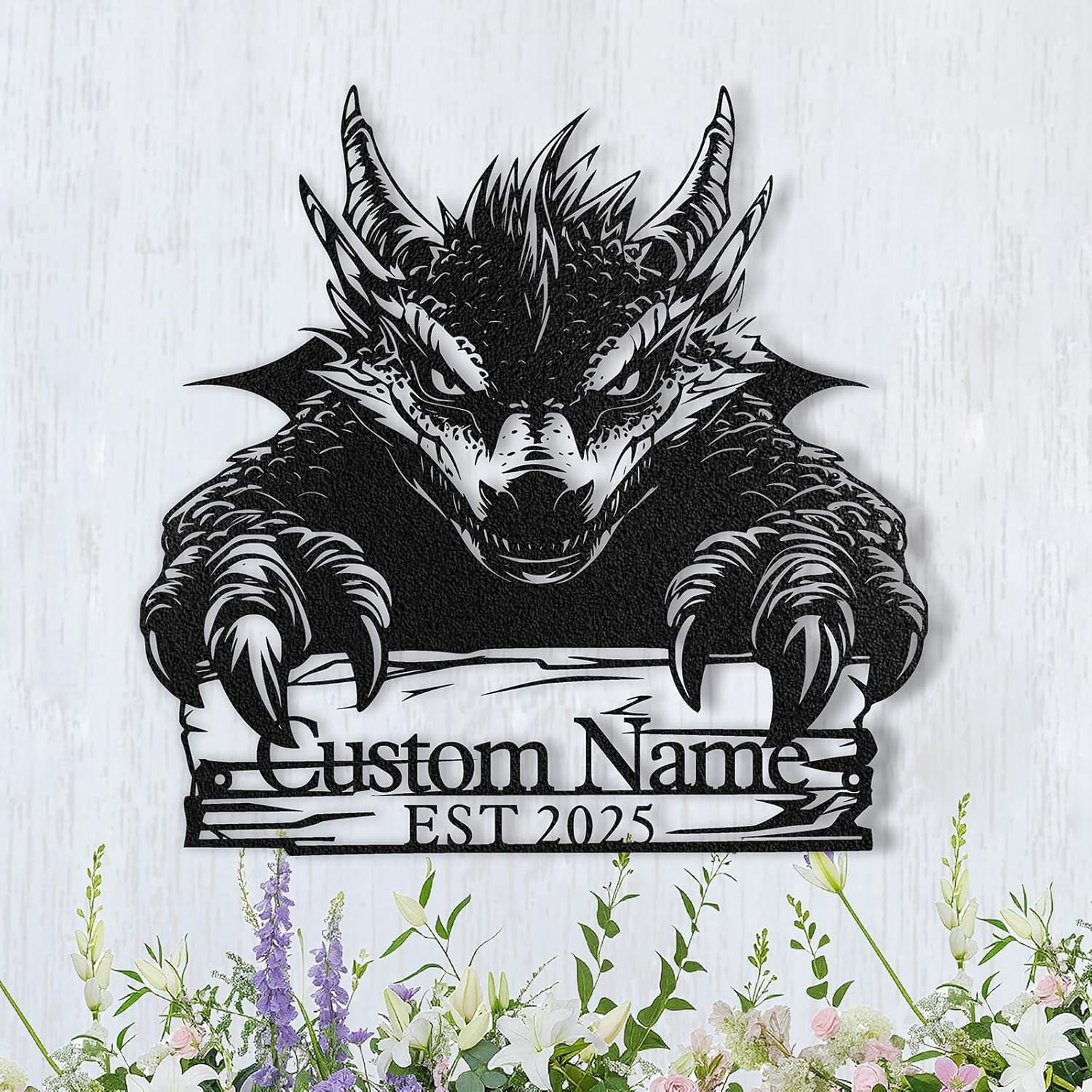 Custom Metal Dragon Sign - Personalized Dragons Metal Wall Art ...