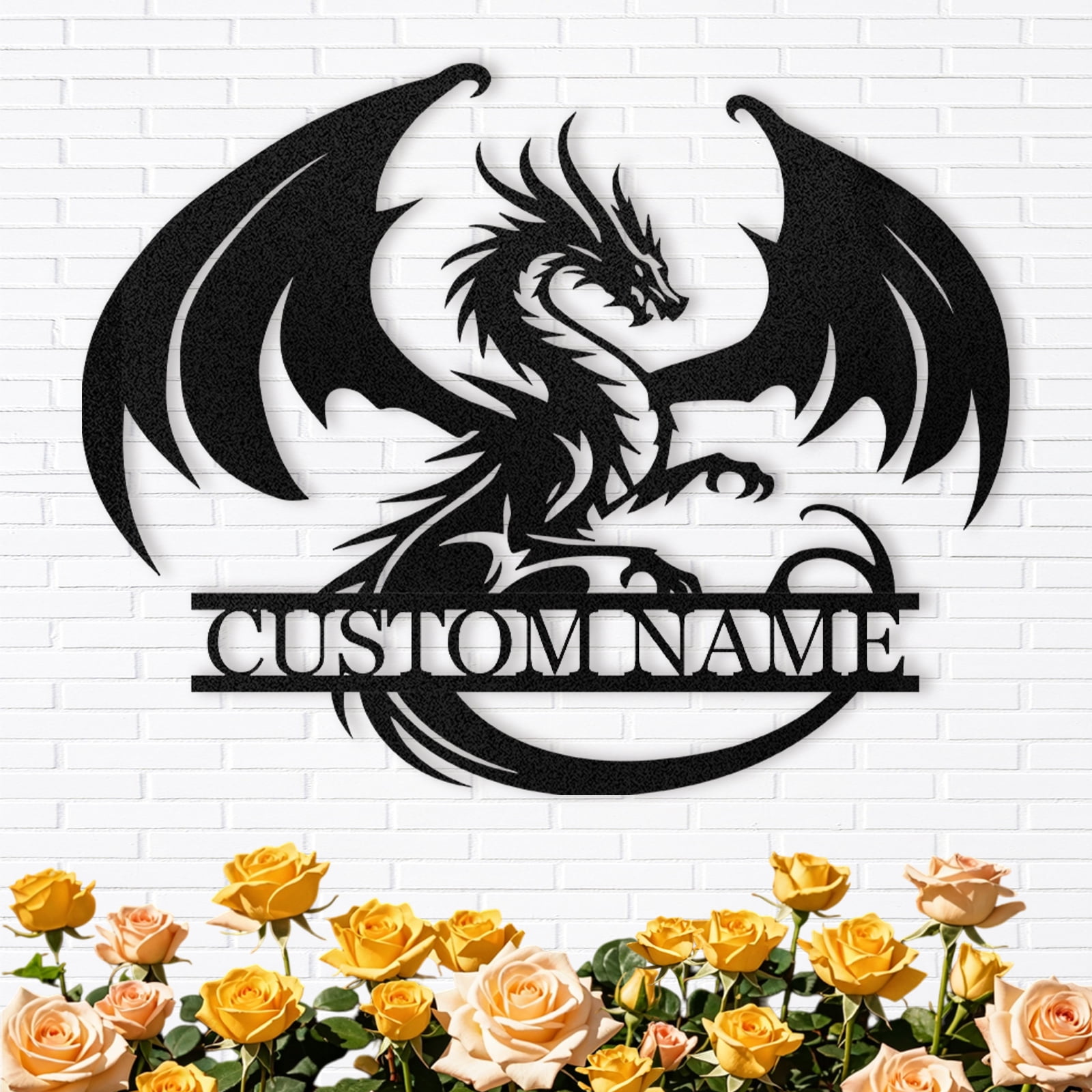 Custom Metal Dragon Wall Art, Personalized Dragons Metal Signs, Black ...