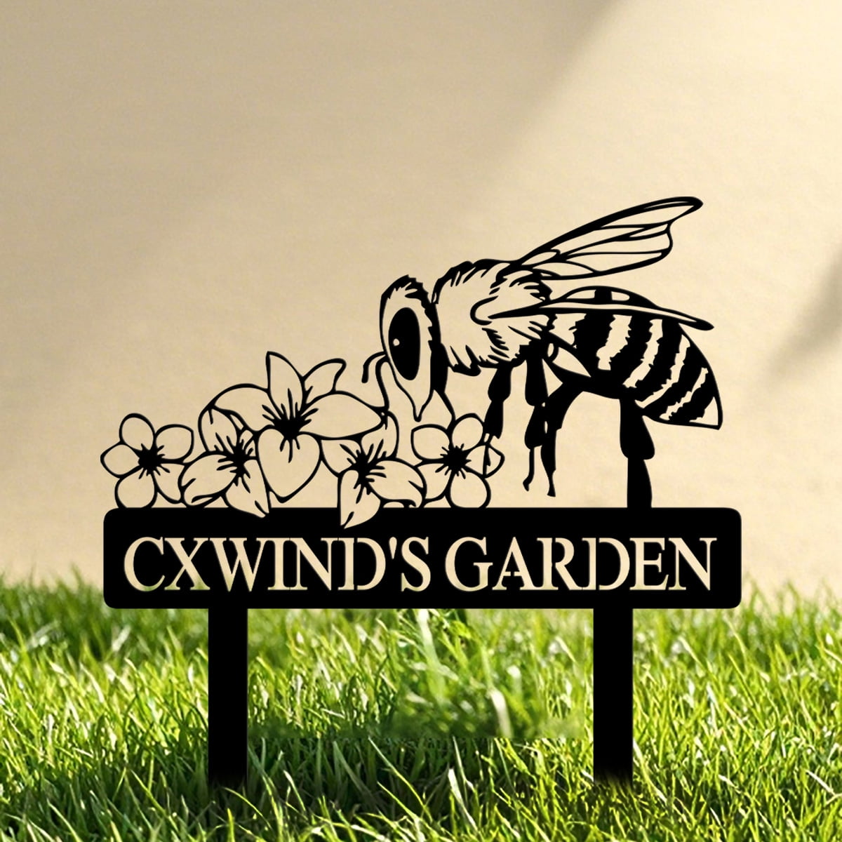 Custom Metal Garden Sign, Personalized Yard Signs, Bee Garden Decor ...