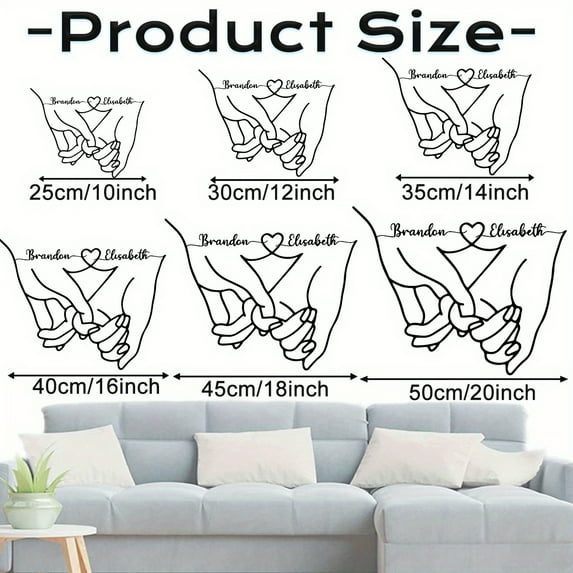 Custom Metal Heart Wall Decor, Personalized Infinity Love Sign with ...