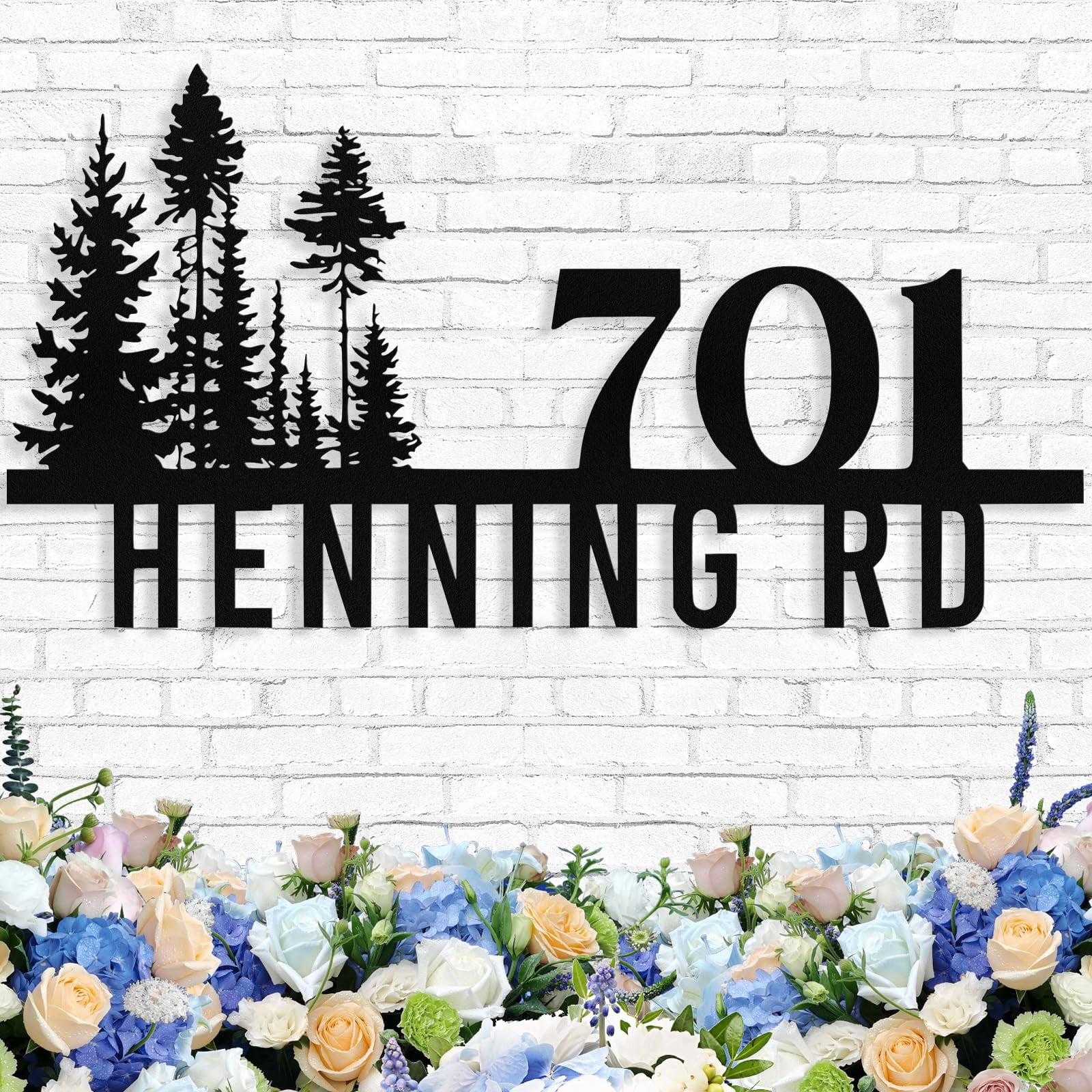 Custom Metal House Number Sign for Outside, Personalized Addresss ...