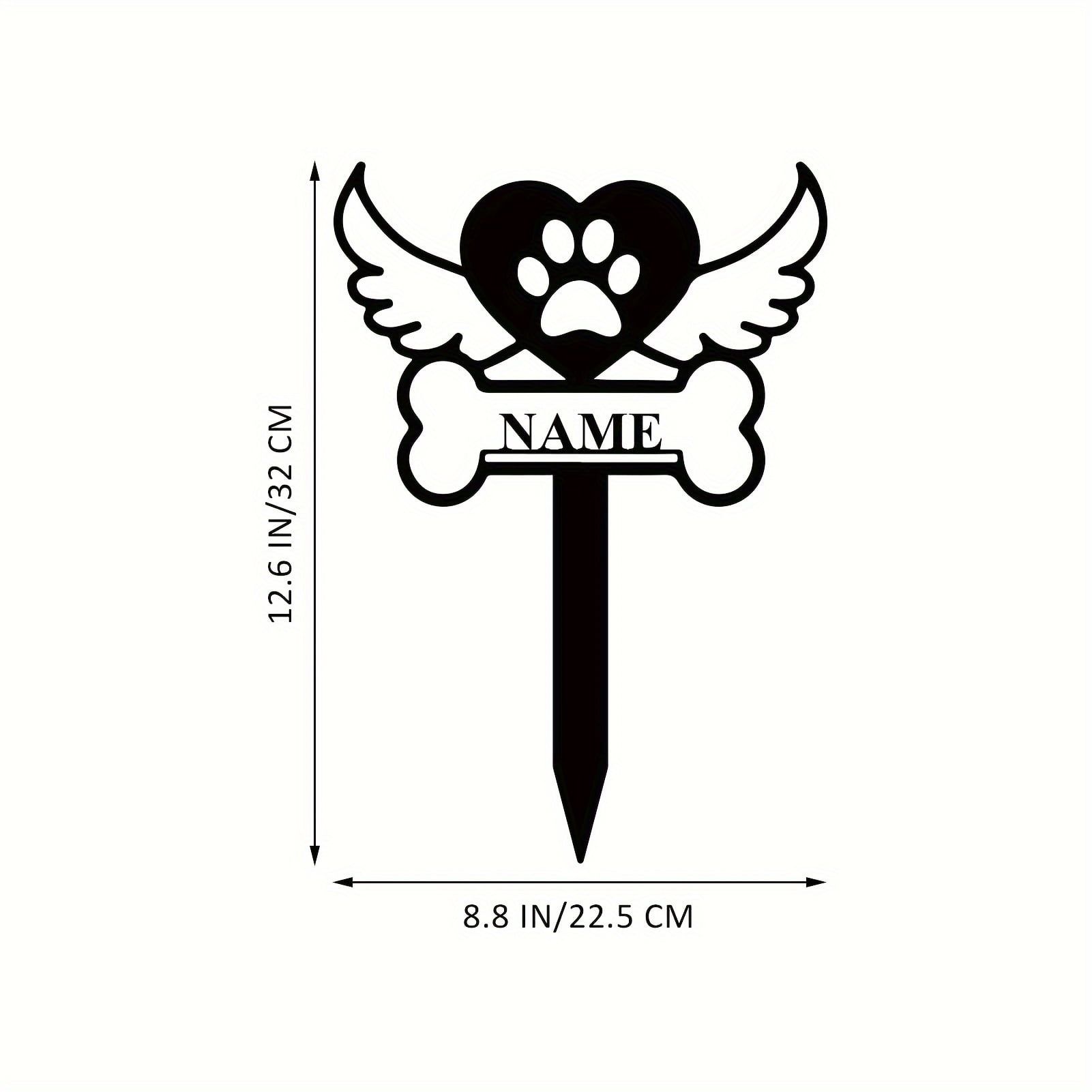 Custom Metal Pet Memorial Marker with Personalized Name & Paw Print ...