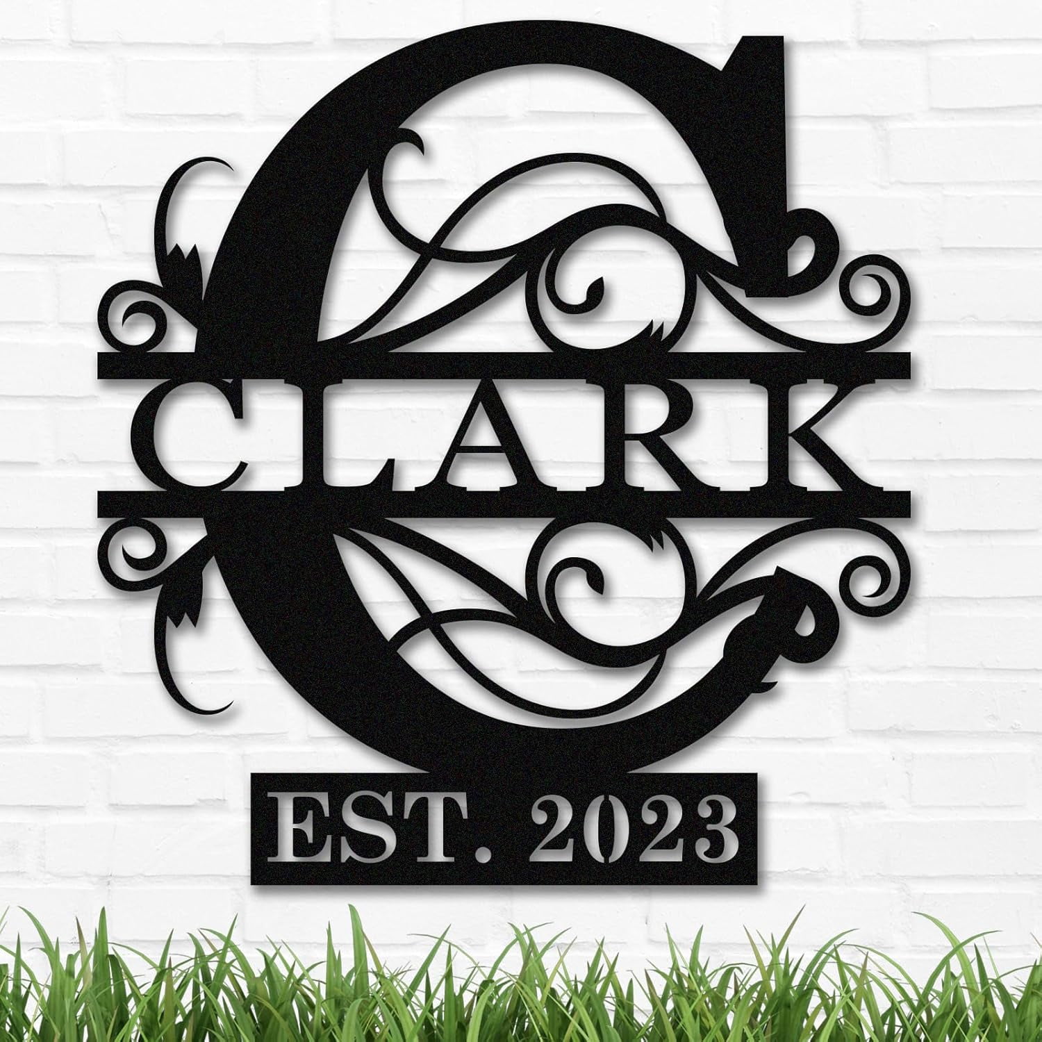 Custom Metal Signs Last Name Sign Metal Name Sign Split Letter Monogram ...