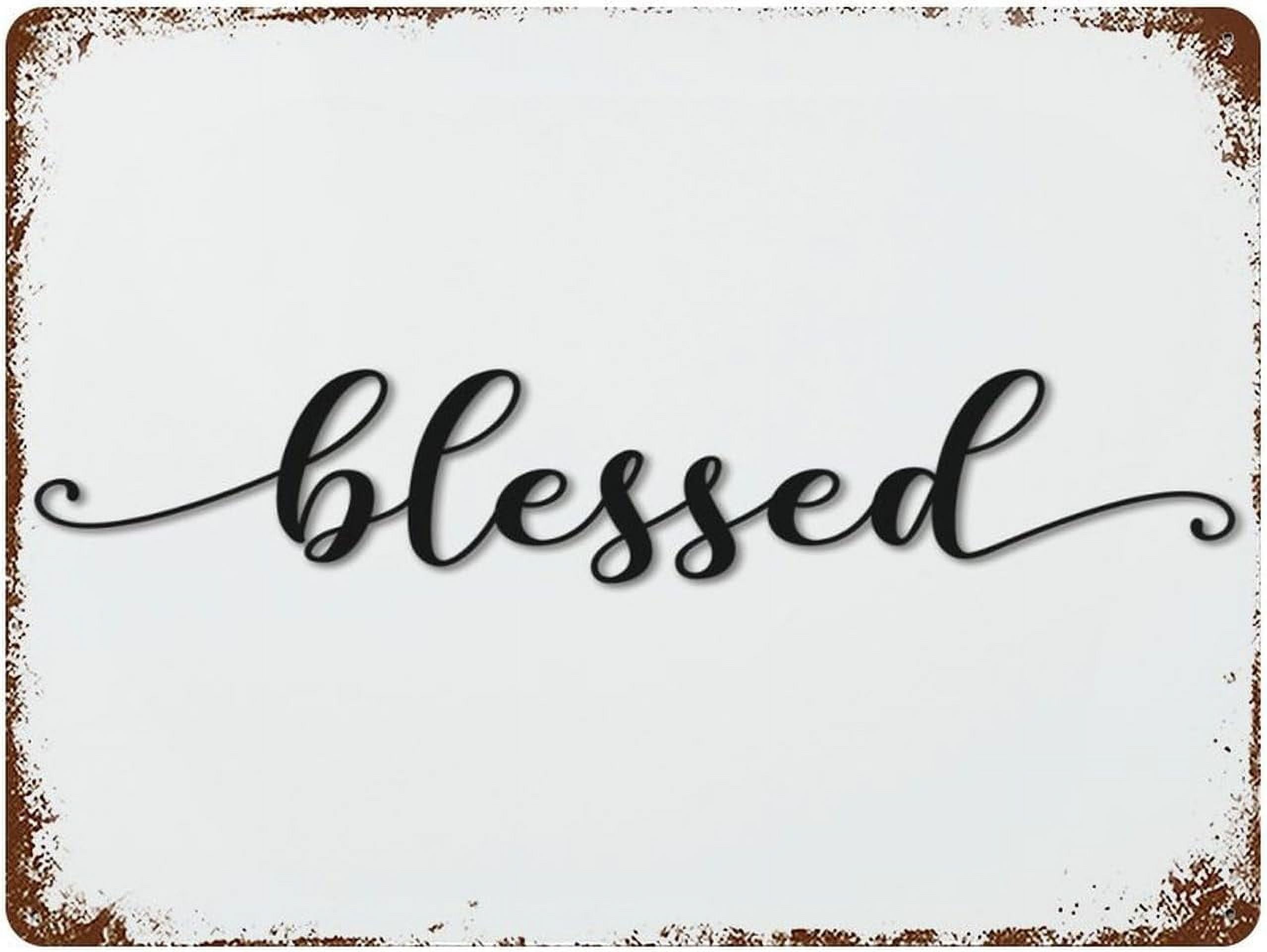 Custom Metal Signs Outdoor Blessed Tin Signs 12x16 Inch Letter Monogram ...