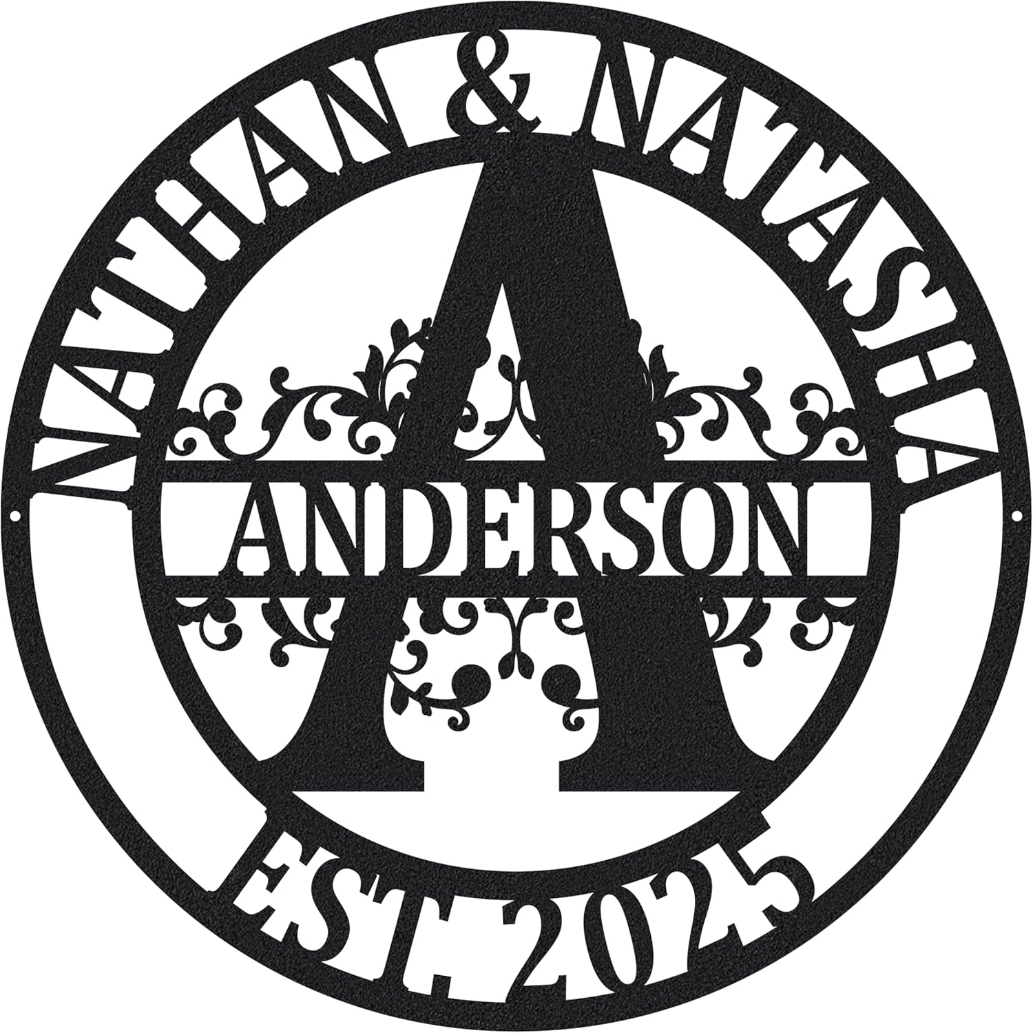 Custom Metal Signs | Personalized Monogram Name Sign | Outdoor Wall Art ...